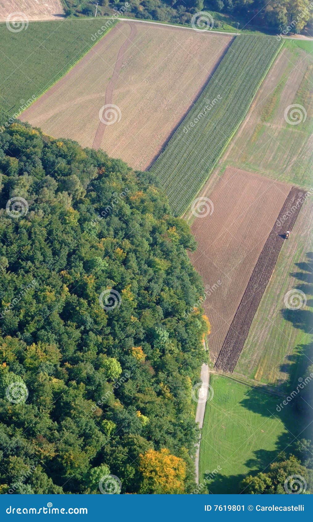 Aerial View of a German Forest and Meadows Stock Image - Image of ...