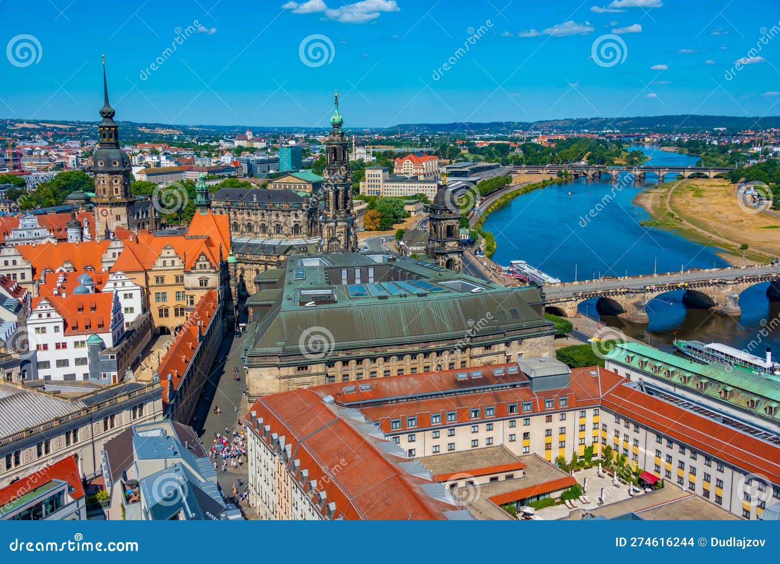 Aerial View of German Town Dresden Stock Photo - Image of steamboat ...