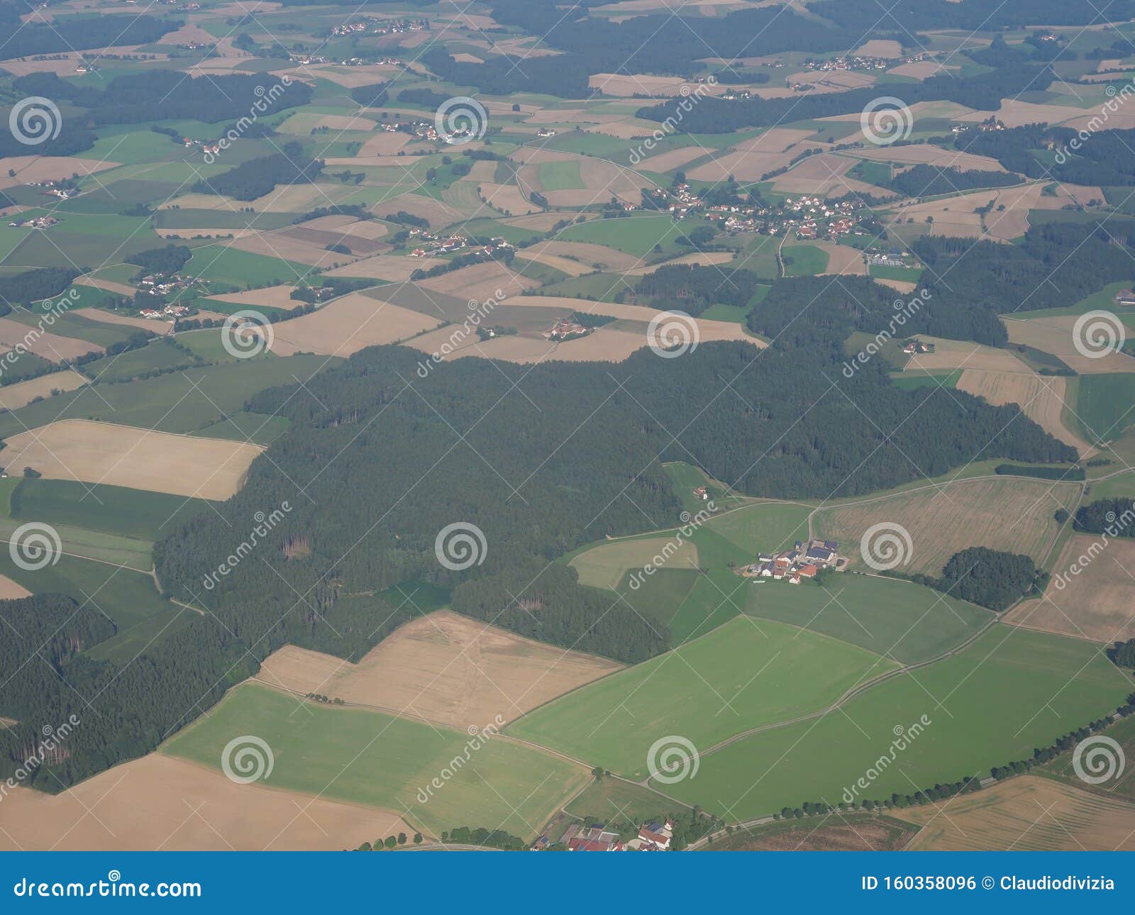 Aerial View of German Landscape Stock Photo - Image of airplane ...