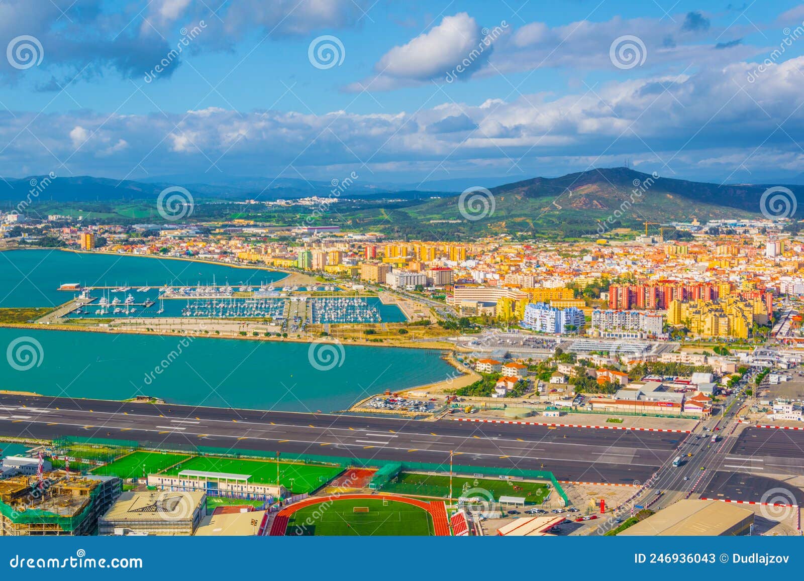 Aerial View of the Gibraltar Airport...IMAGE Stock Image - Image of ...
