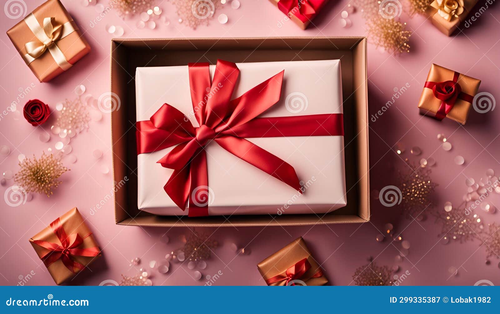 Aerial view of gift box stock illustration. Illustration of holiday ...