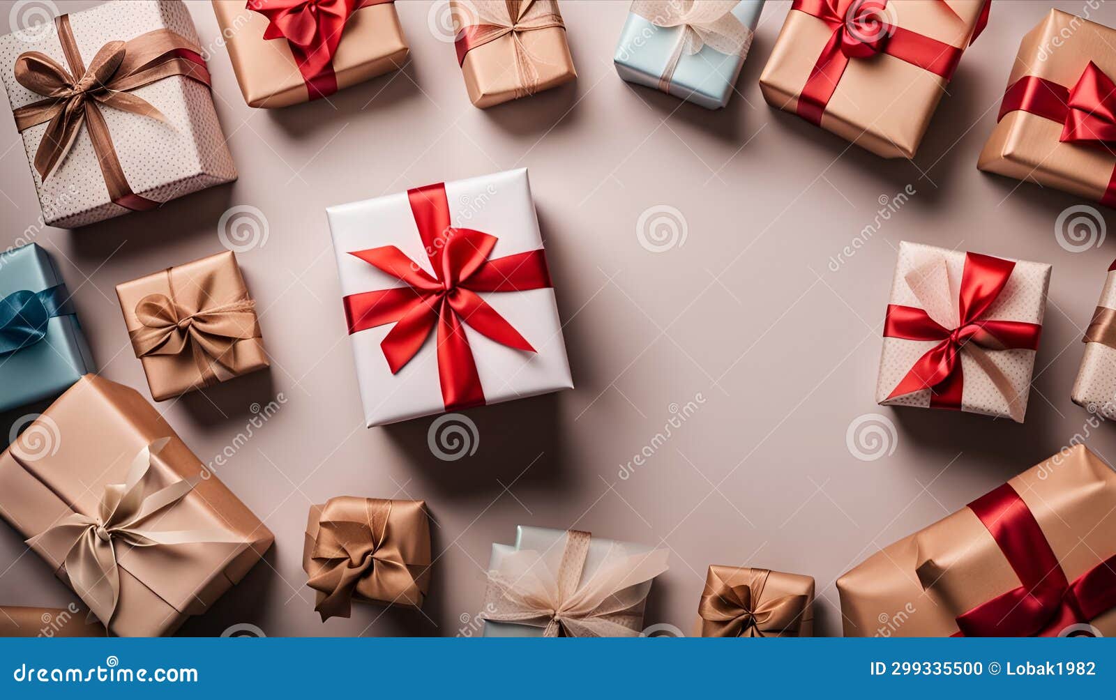 Aerial view of gift box stock illustration. Illustration of ribbon ...