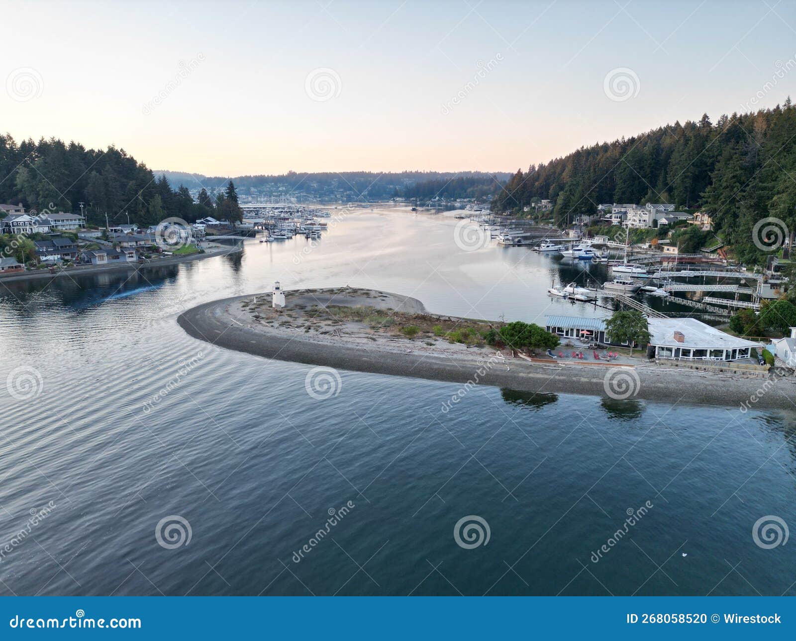 Aerial View of Gig Harbor Sunset Editorial Image - Image of wallpaper ...