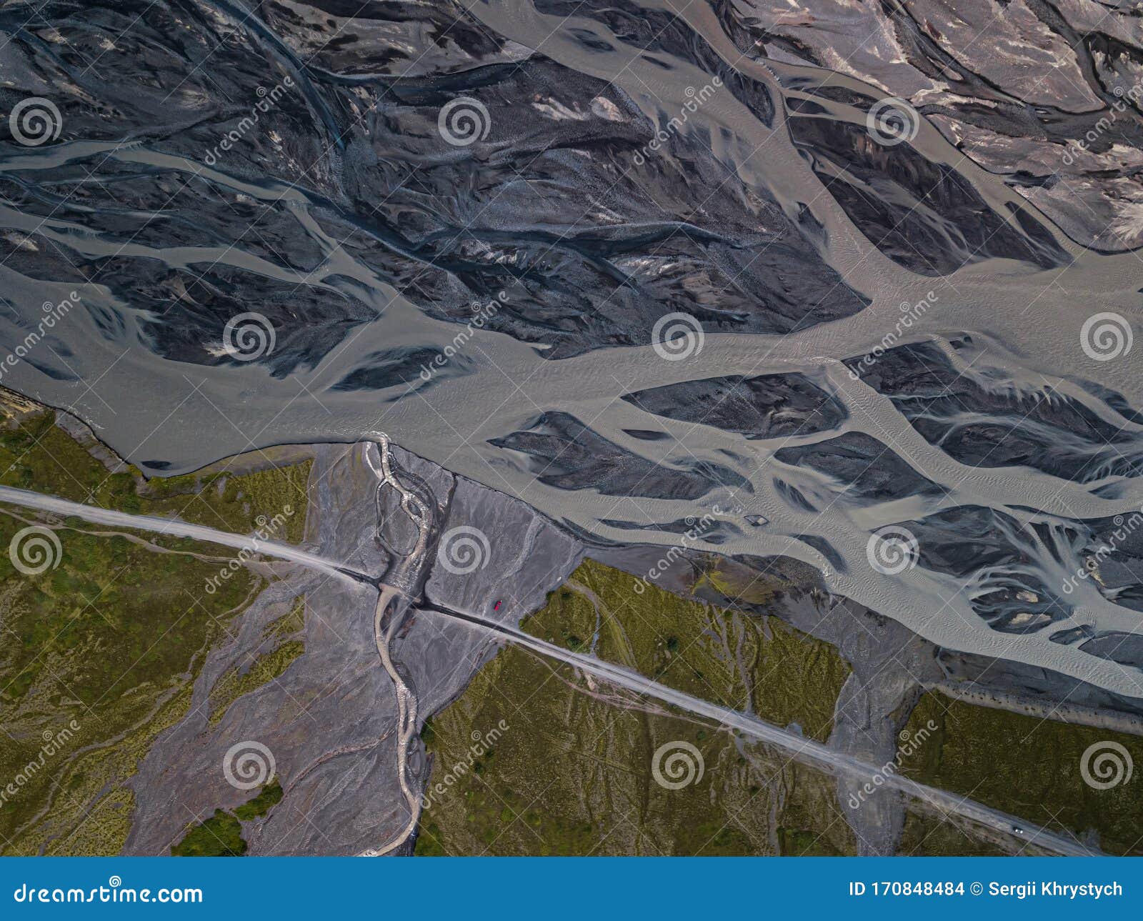 Aerial View of Glacier River in Iceland Stock Photo - Image of glacier ...