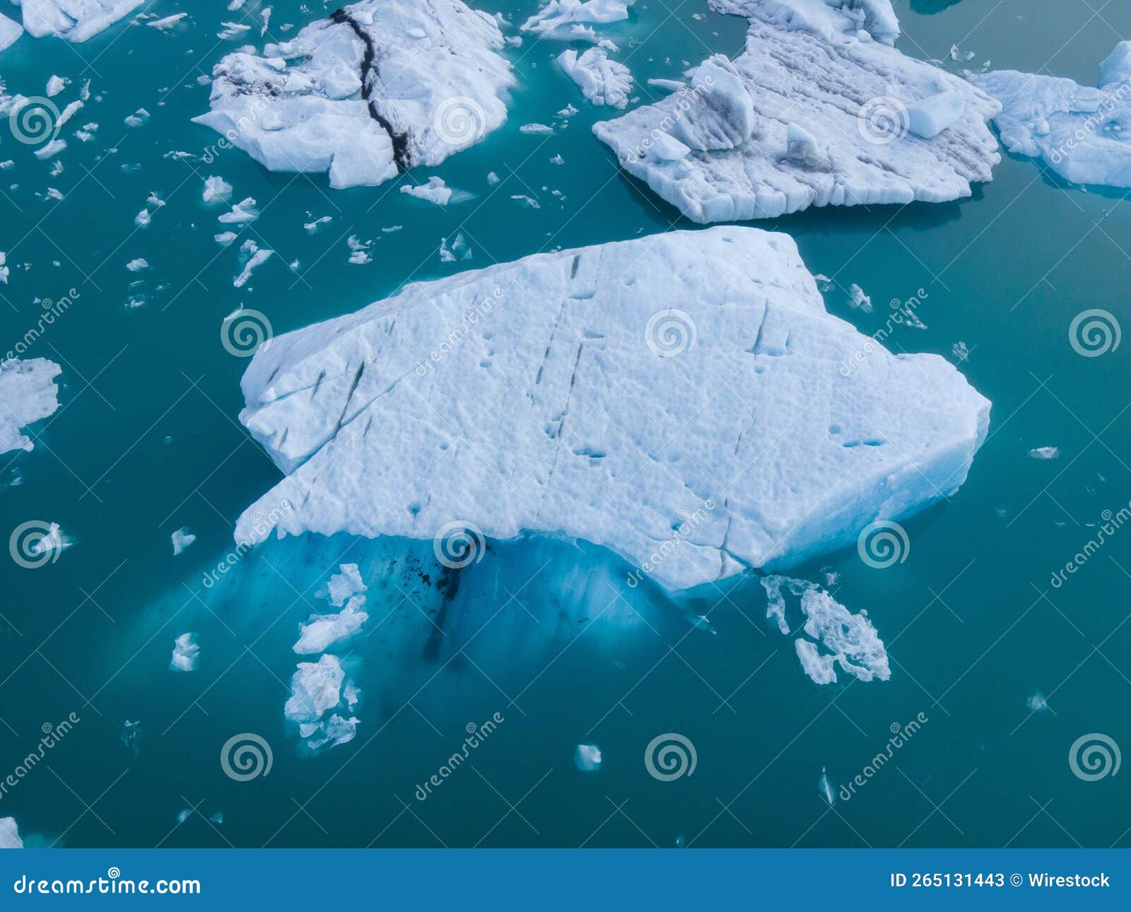 Aerial View of Glaciers in Sea Stock Image - Image of cool, greenland ...