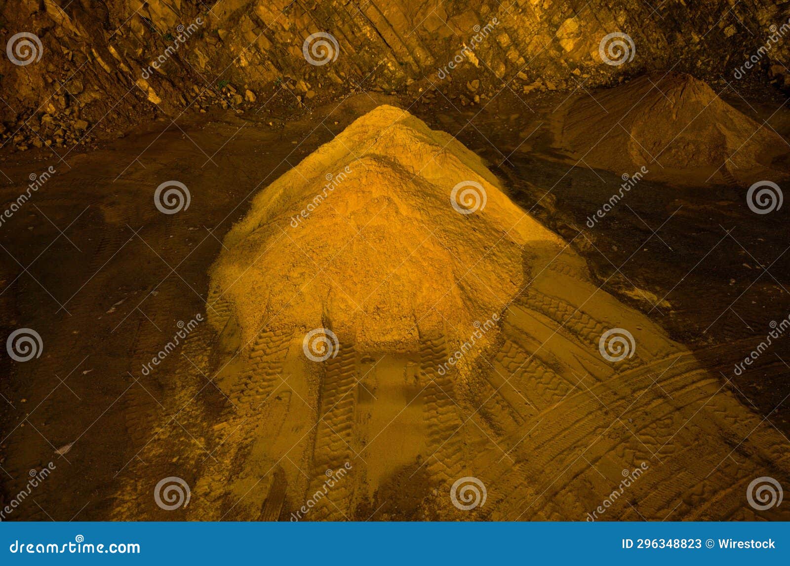 Aerial View of Golden Rock Formations in a Mine. Stock Image - Image of ...