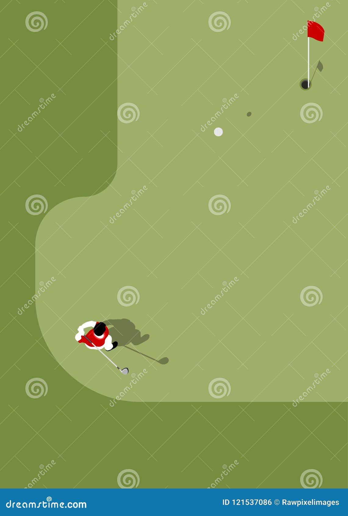 Aerial View of a Golf Course Stock Vector - Illustration of illustrated ...