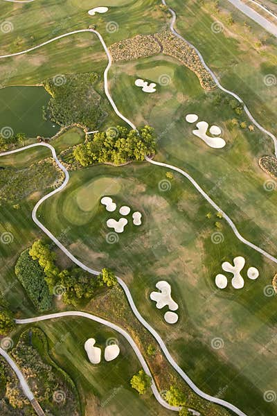 Aerial view of golf course stock image. Image of club - 5123827