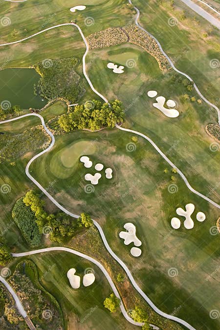 Aerial view of golf course stock image. Image of club - 5123827