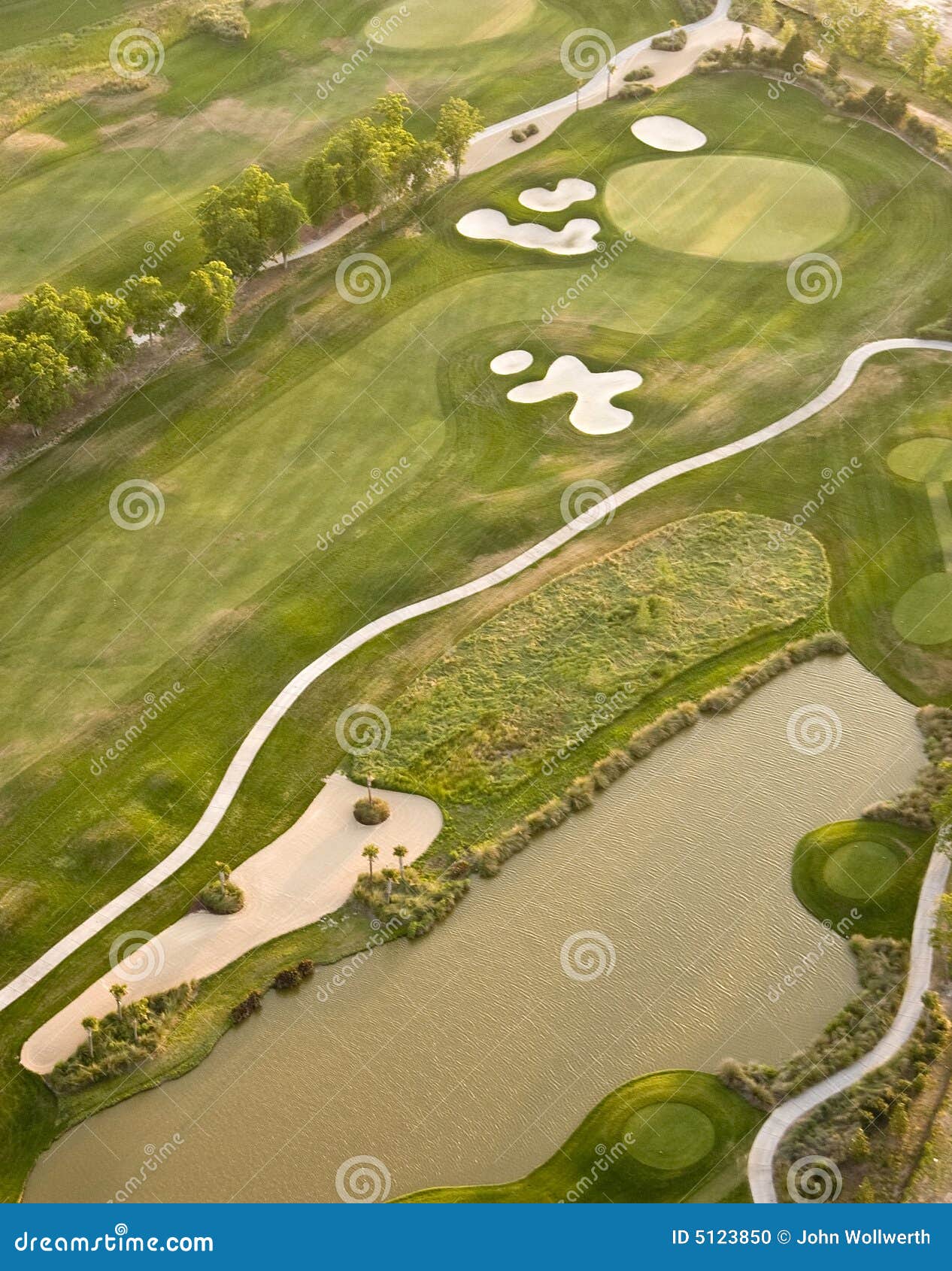 Aerial view of golf course stock photo. Image of landscaping - 5123850