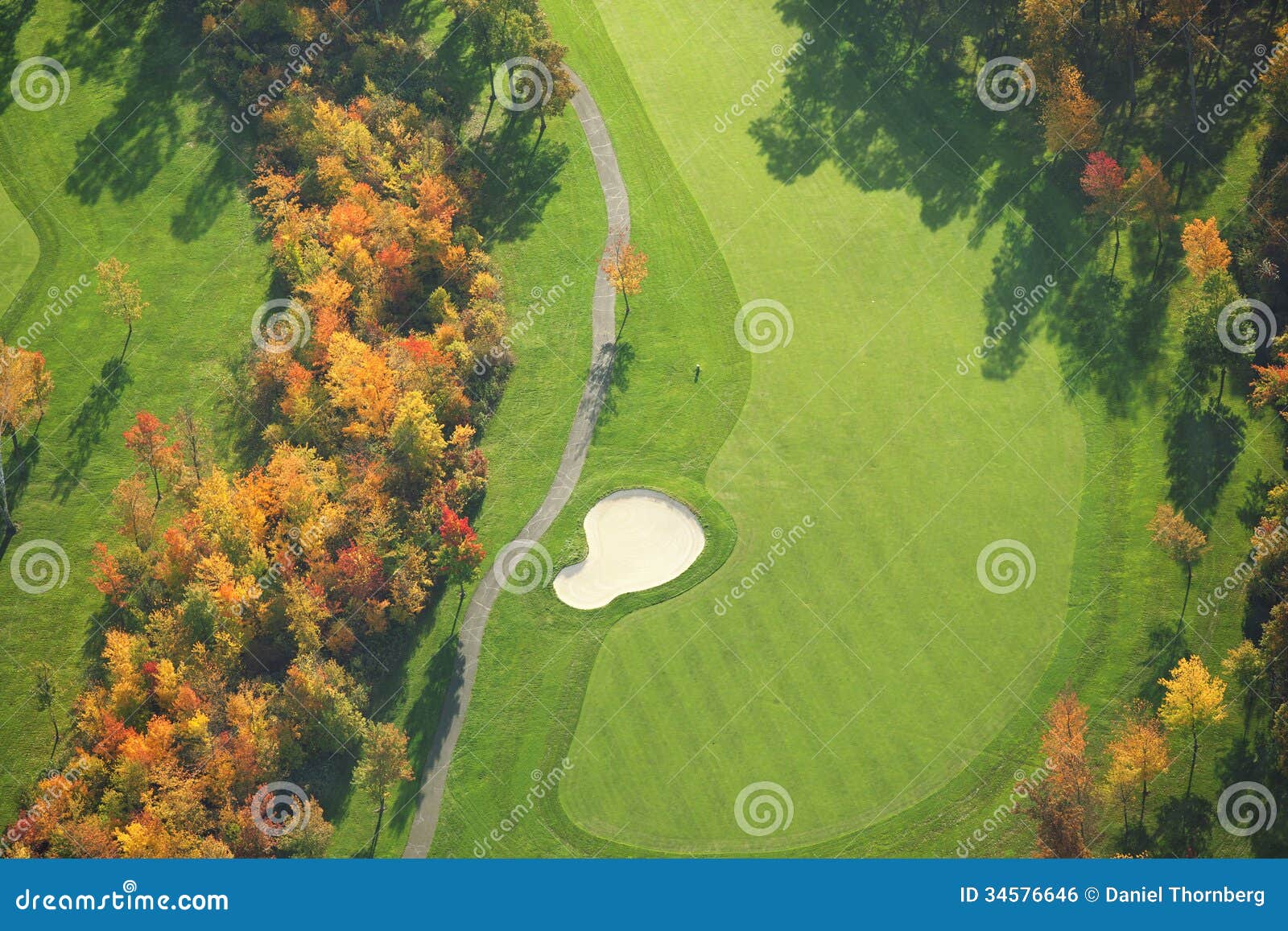 Aerial View of Golf Course during Autumn Stock Photo - Image of trees ...