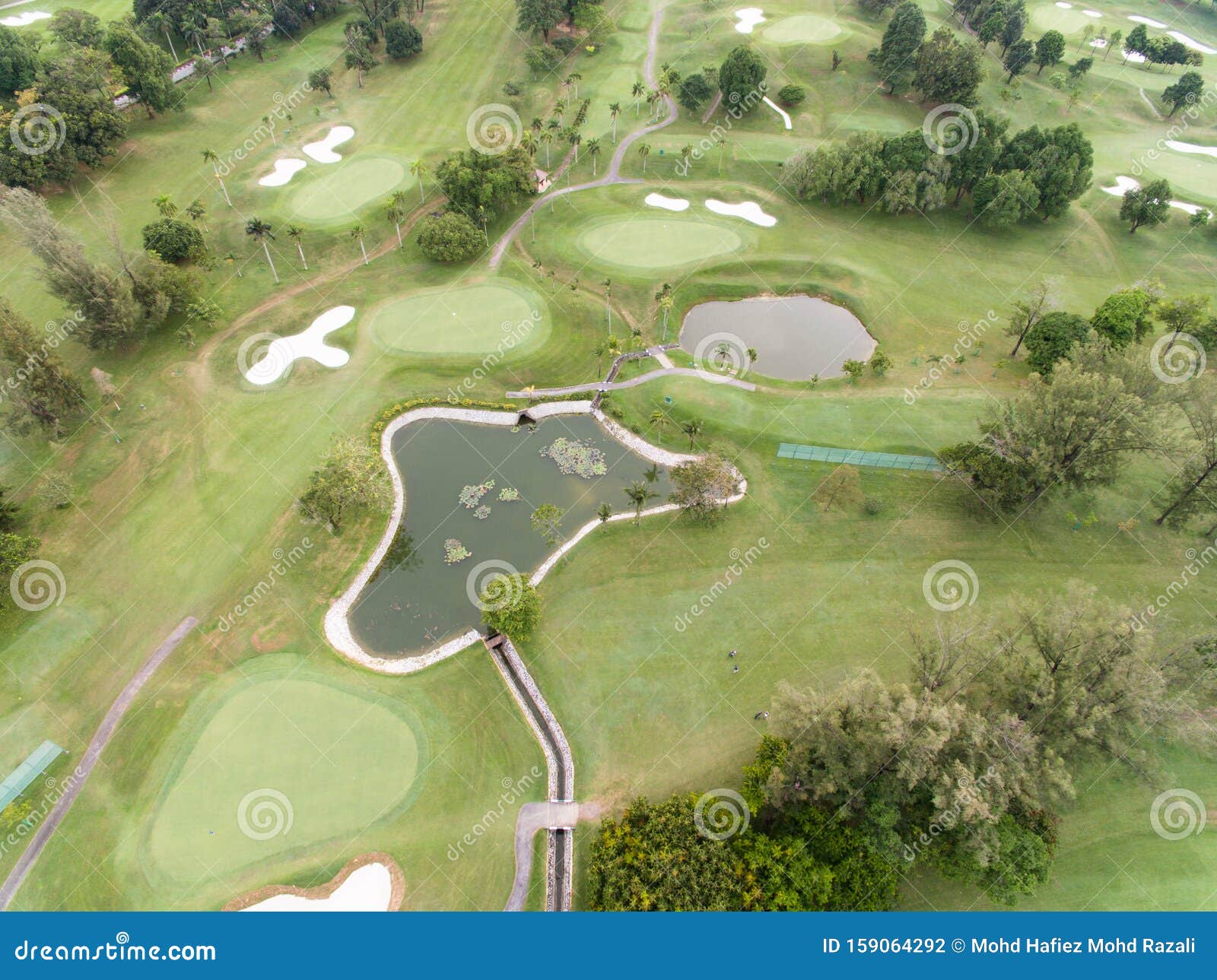 Aerial View of a Golf Course Stock Photo - Image of pond, green: 159064292