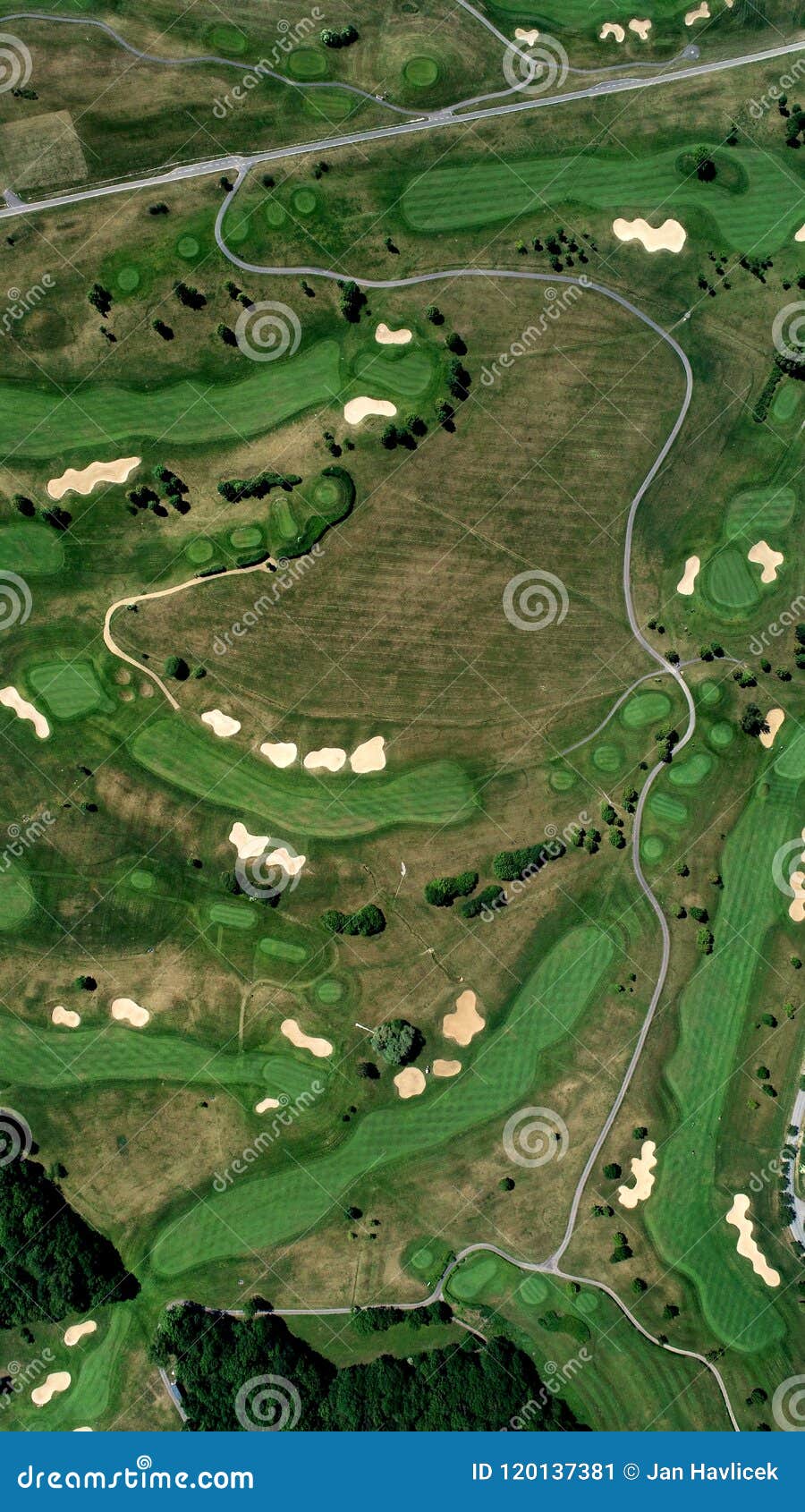 An Aerial View of a Golf Course Stock Image - Image of recreation ...