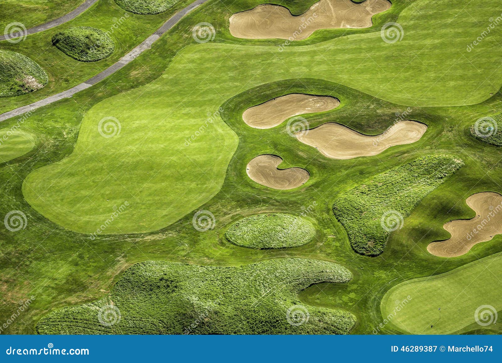 Aerial view of golf course stock image. Image of protective - 46289387