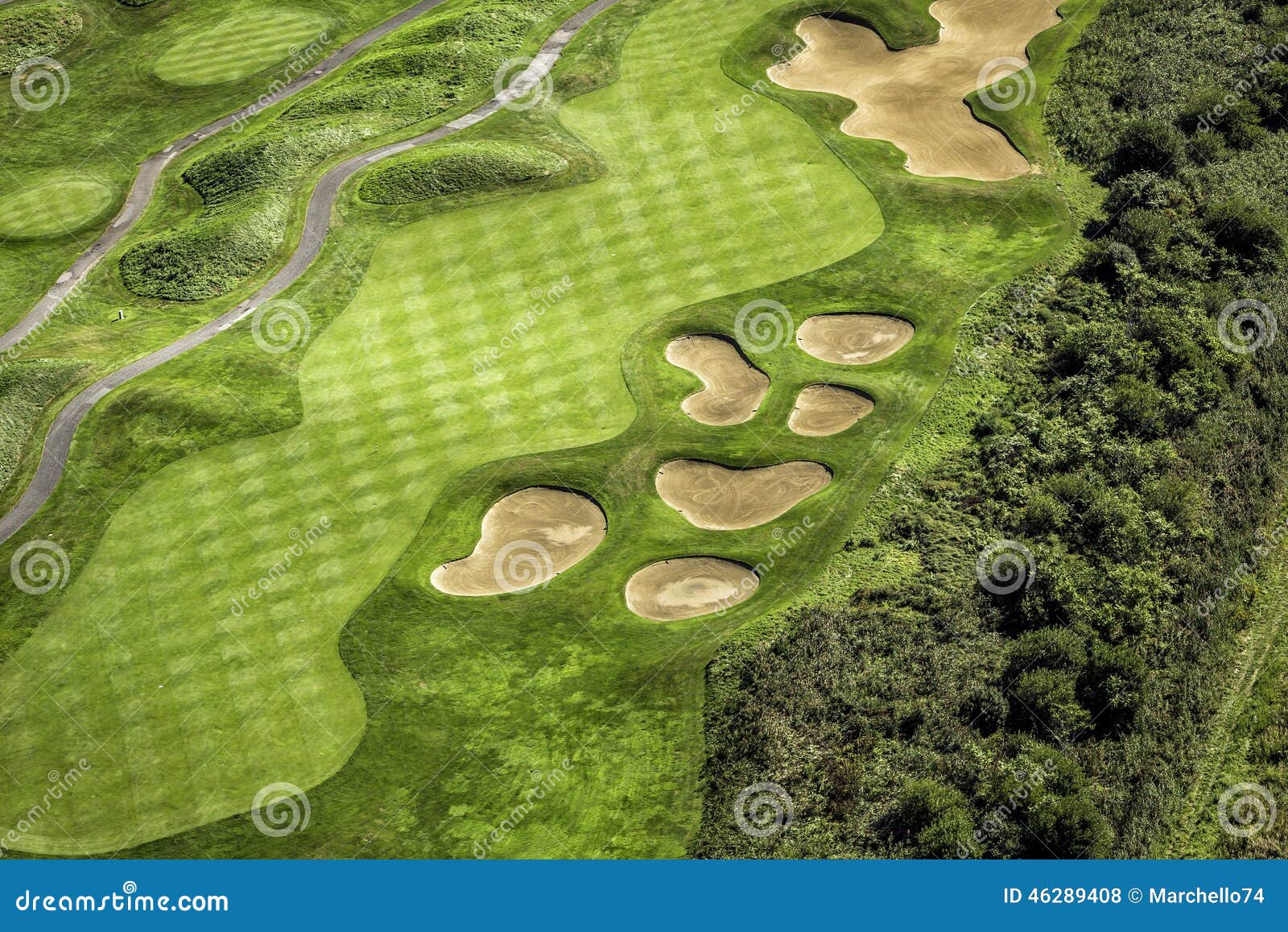 Aerial view of golf course stock photo. Image of foliage - 46289408