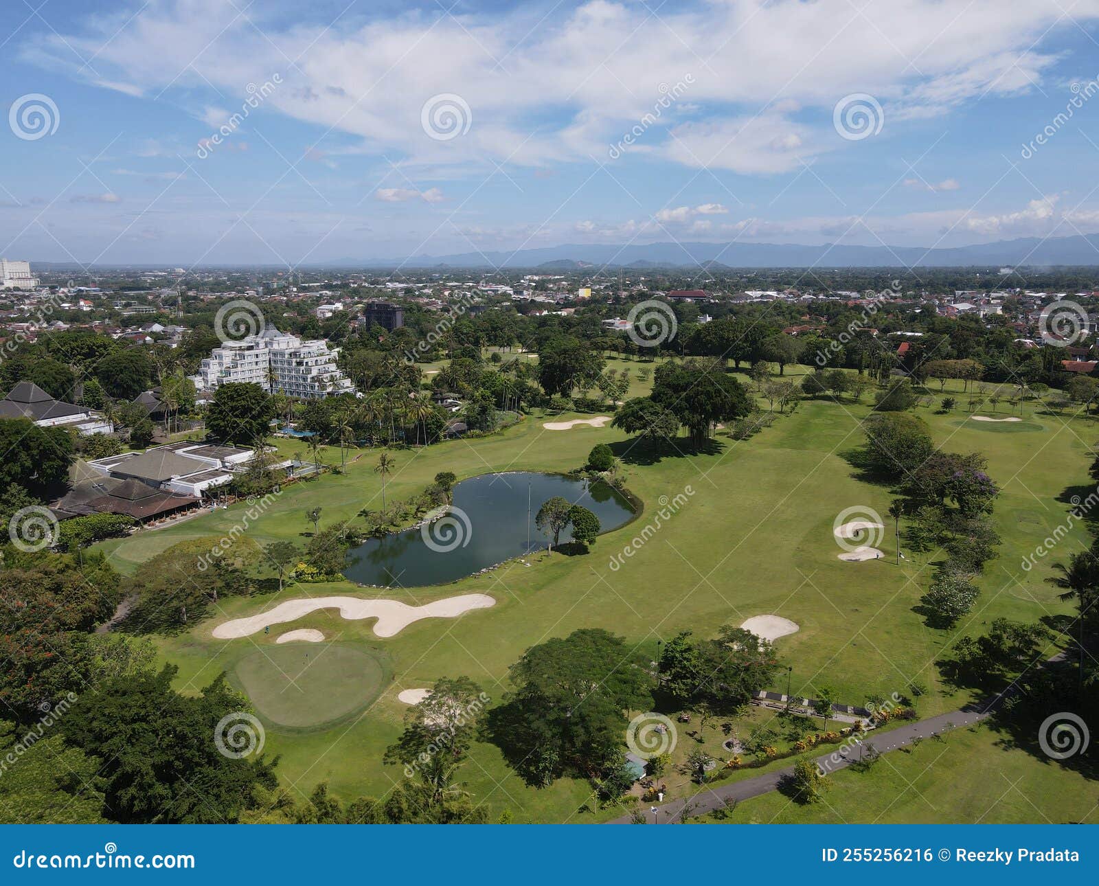 Aerial View of Golf Field in Indonesia Stock Photo - Image of beach ...