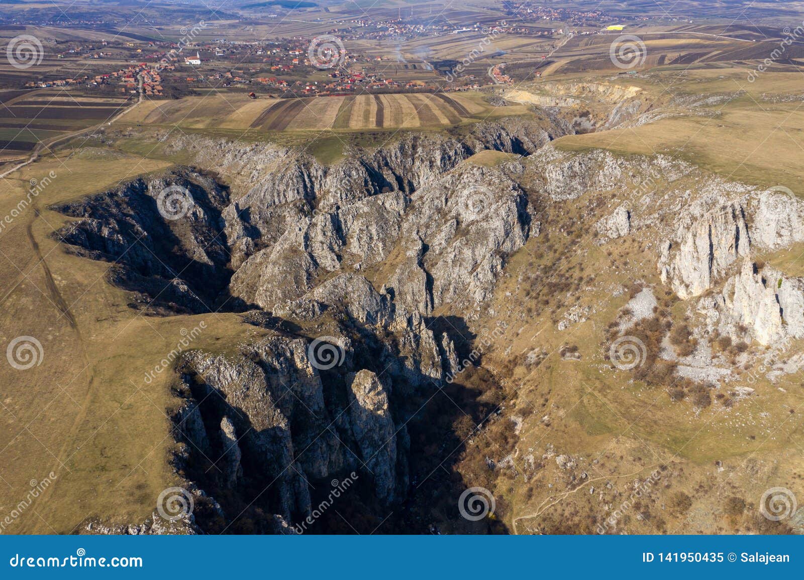 Aerial view of a gorge stock image. Image of hike, outdoor - 141950435
