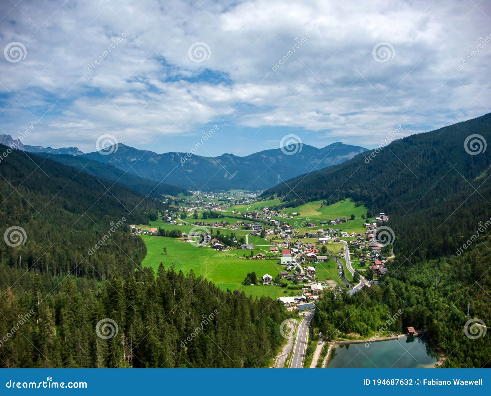 Aerial View of Gosau in Austria during Summer Stock Photo - Image of ...