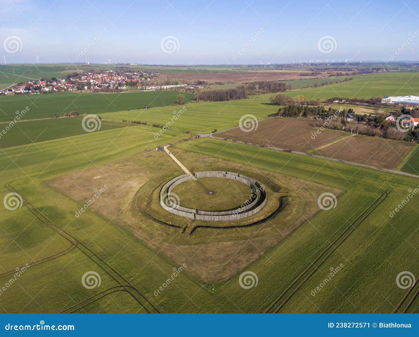 Aerial View of the Goseck Circle, an Ancient Solar Observatory, Germany ...