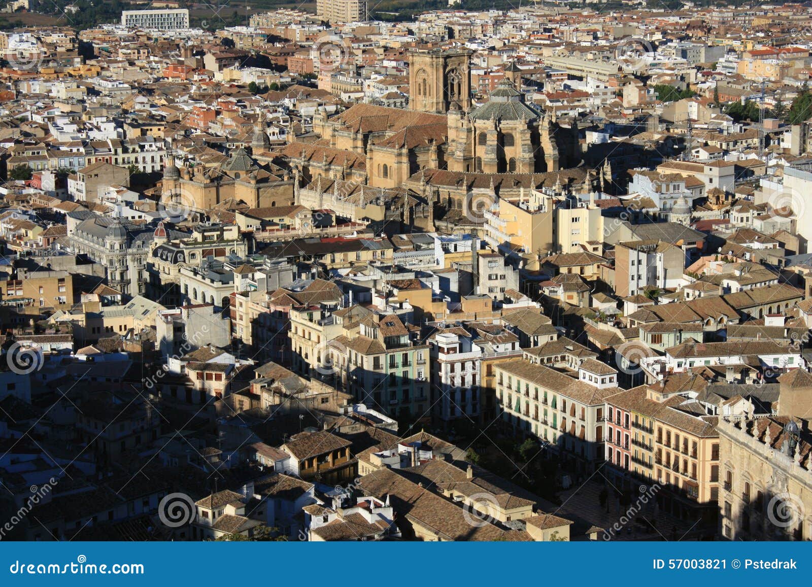 Aerial view of Granada stock image. Image of roofs, view - 57003821
