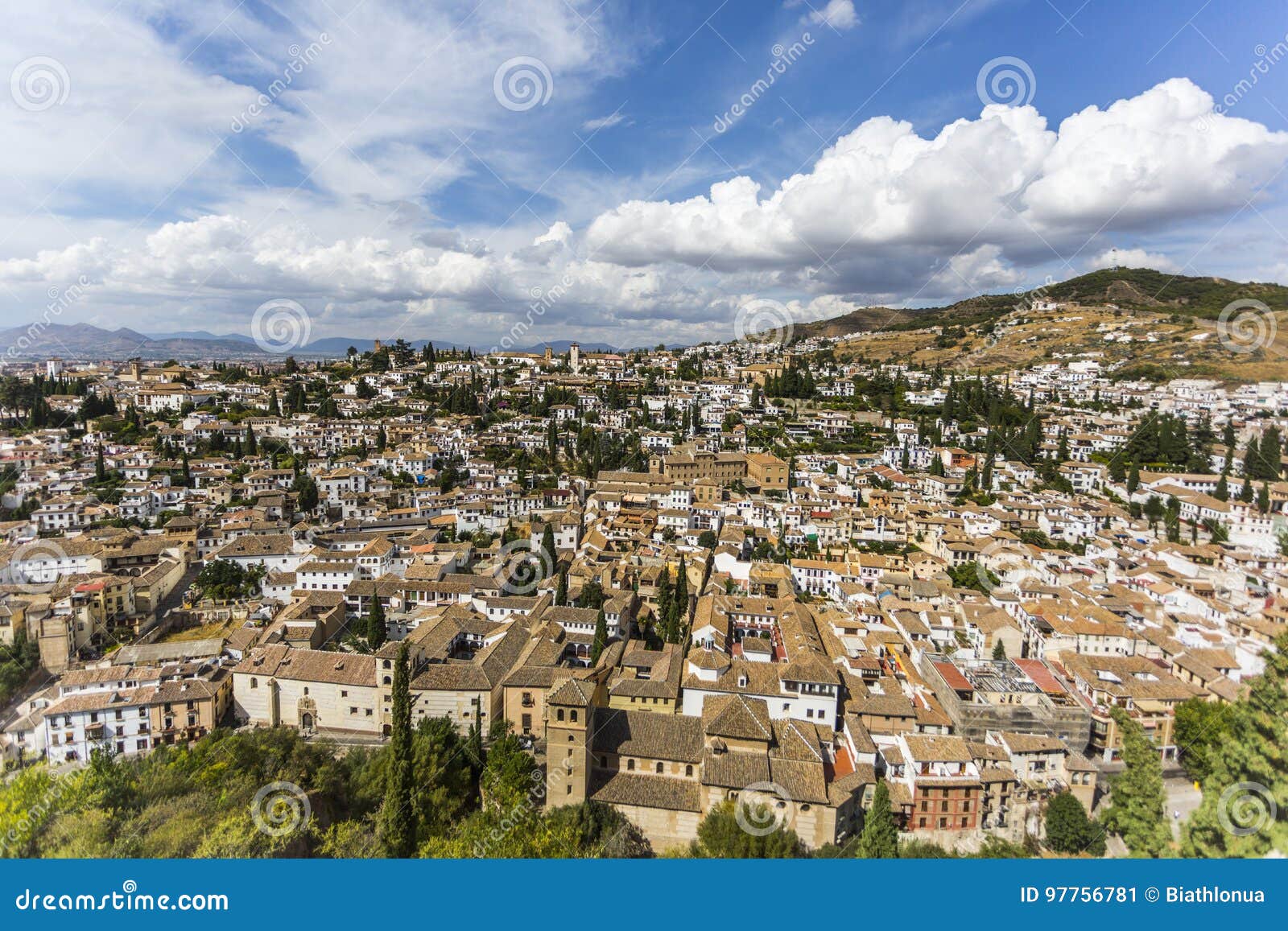 Aerial View of Granada. Spain Stock Image - Image of view, panorama ...