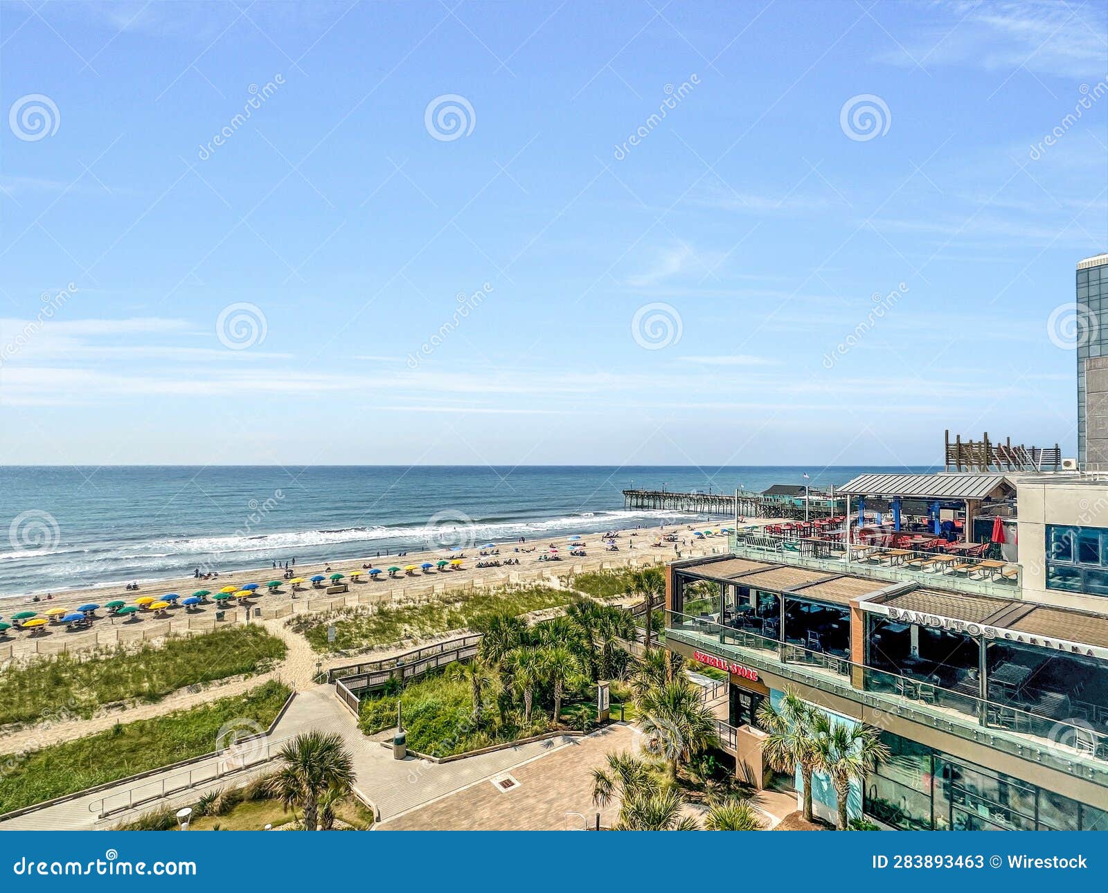 An Aerial View of a Large Oceanfront Building on the Beach Editorial ...
