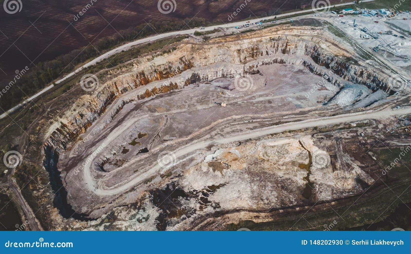 Aerial View of the Granite Quarry. Stock Photo - Image of digging ...