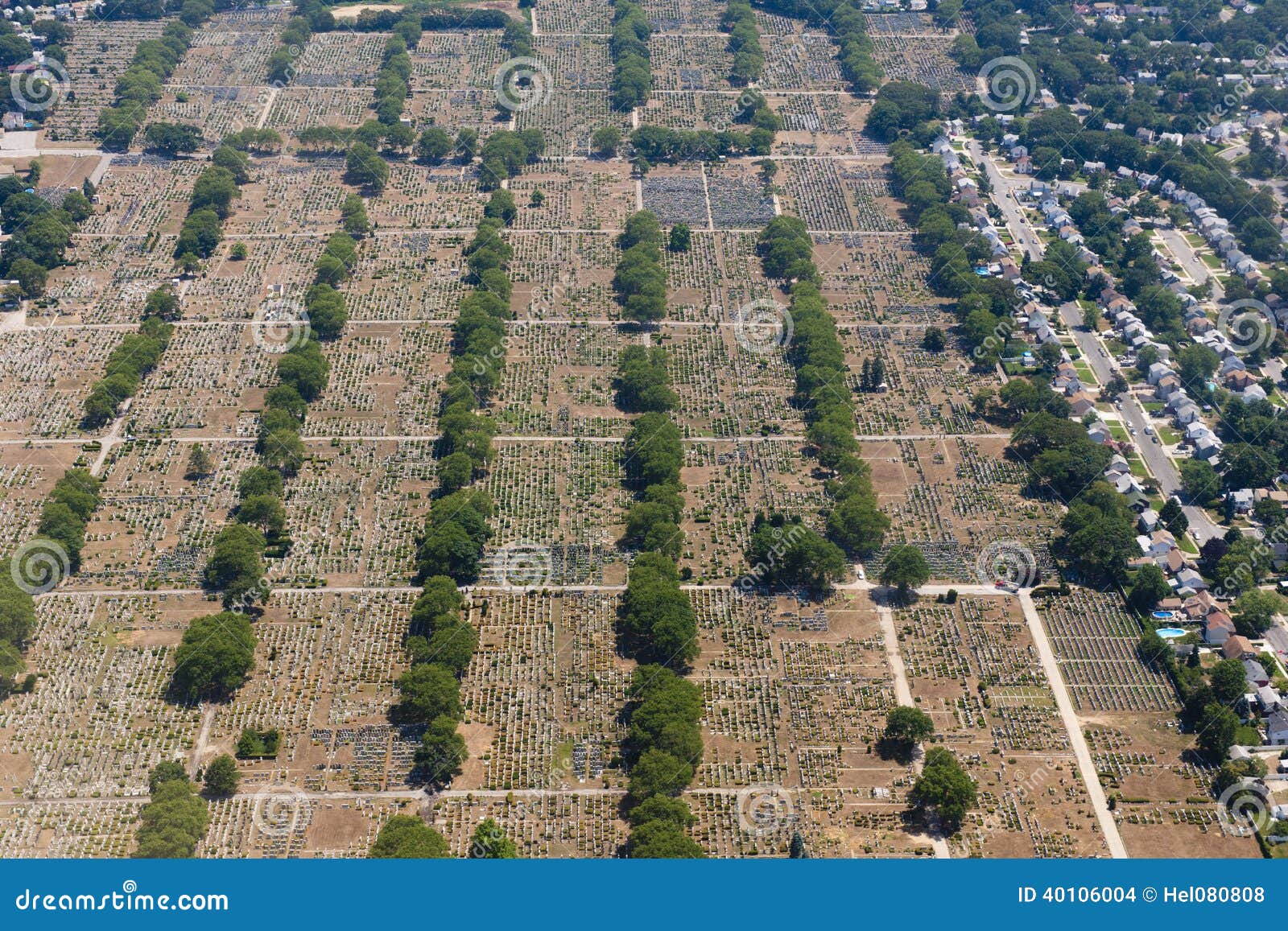 Aerial View Cemetery New York City, USA Stock Photo - Image of belief ...