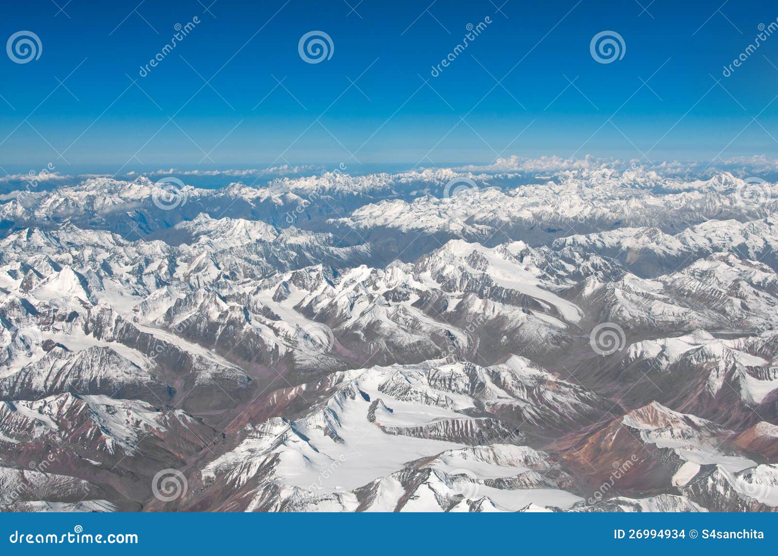 Aerial View of Greater Himalaya Stock Photo - Image of geographical ...