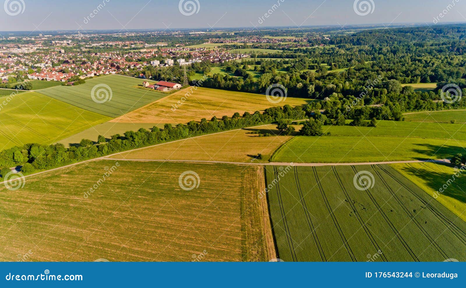 Aerial View of Green Field. Stock Photo - Image of field, landscape ...