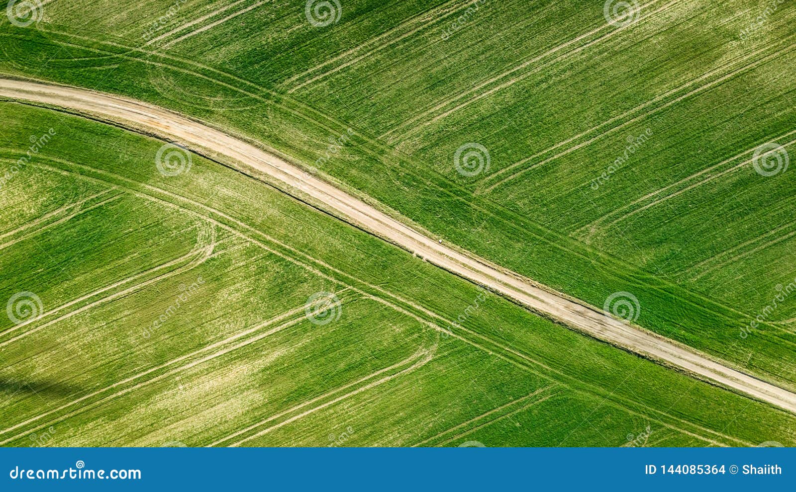 Aerial View of Green Field in Spring Stock Photo - Image of summer ...