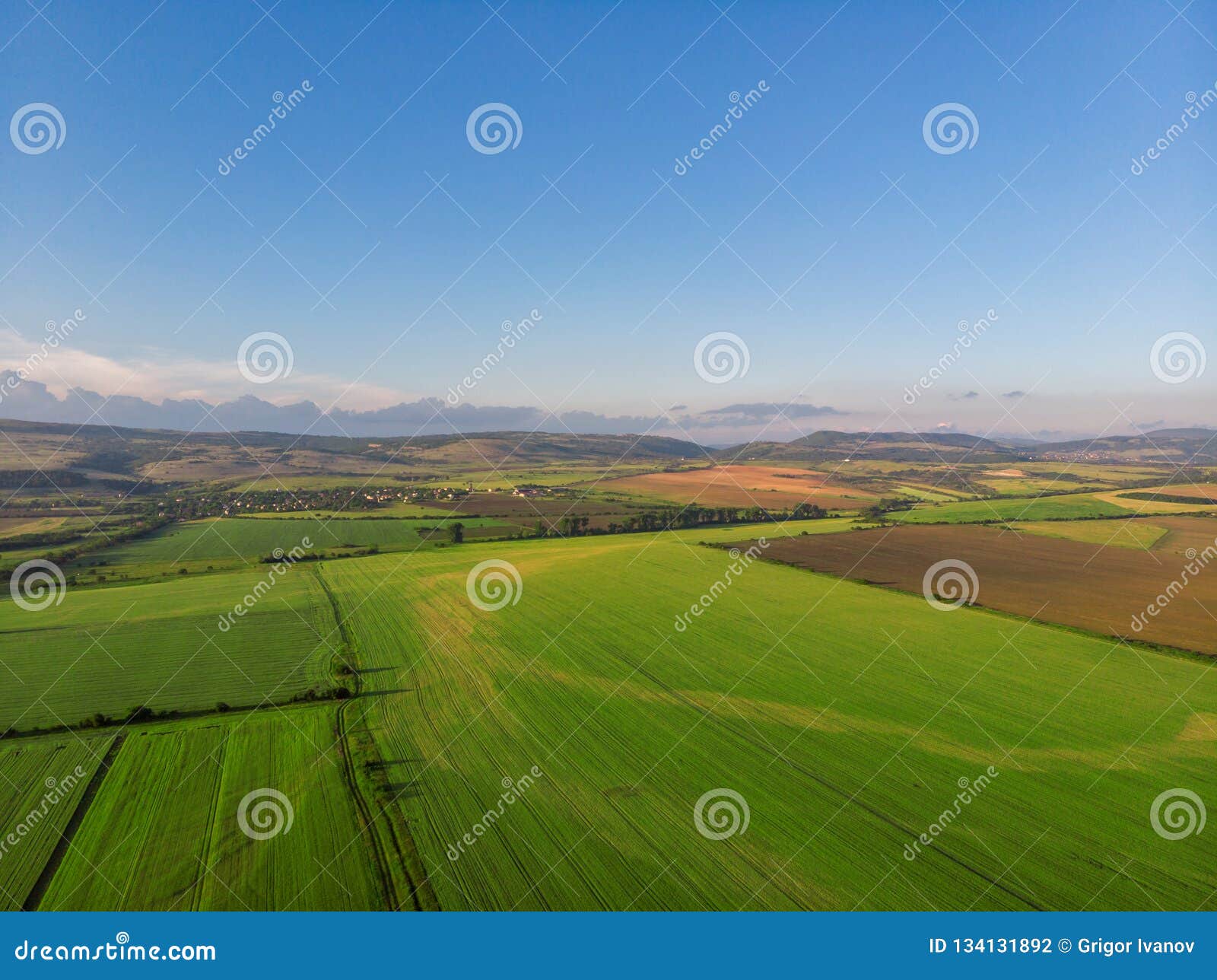 Top View Aerial Photo of Settlements and Fields Stock Photo - Image of ...