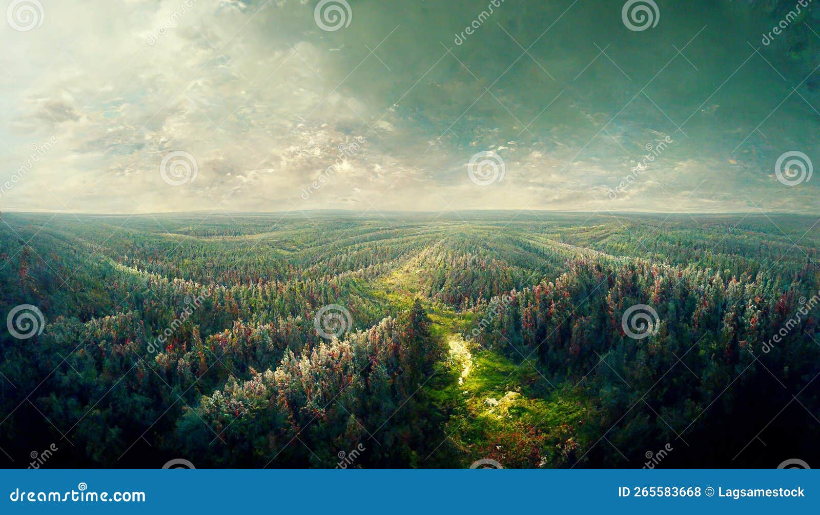 Aerial View of Green Forest on the Mountain with Sky Background ...