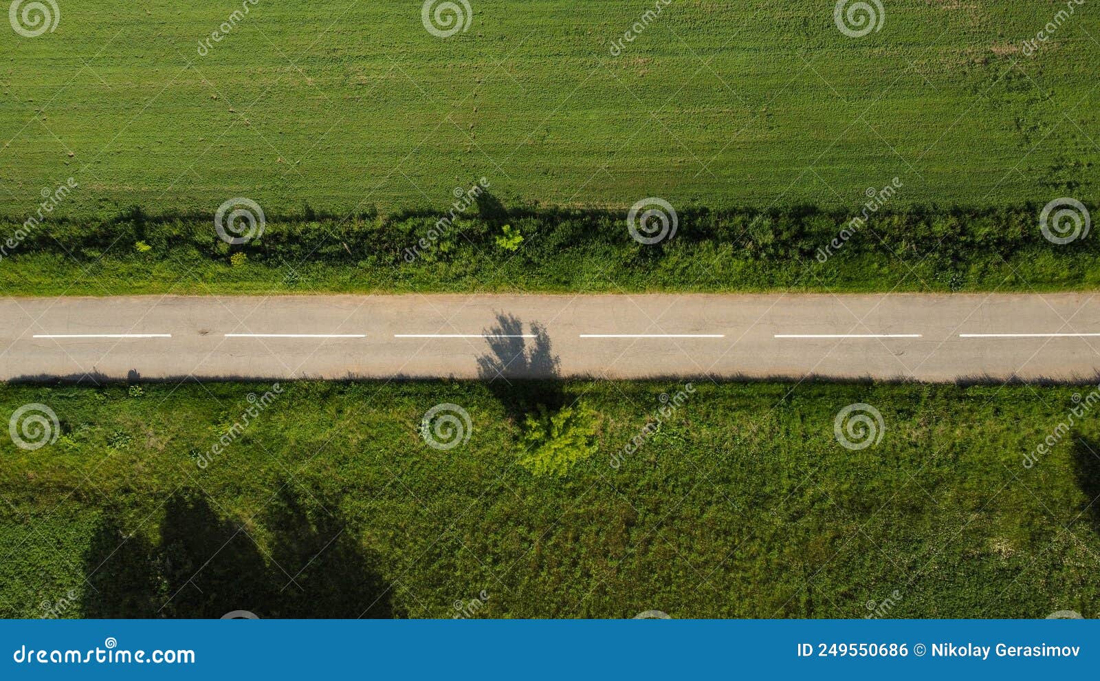 Aerial View of Green Summer Forest Road. Road from Above. Stock Photo ...