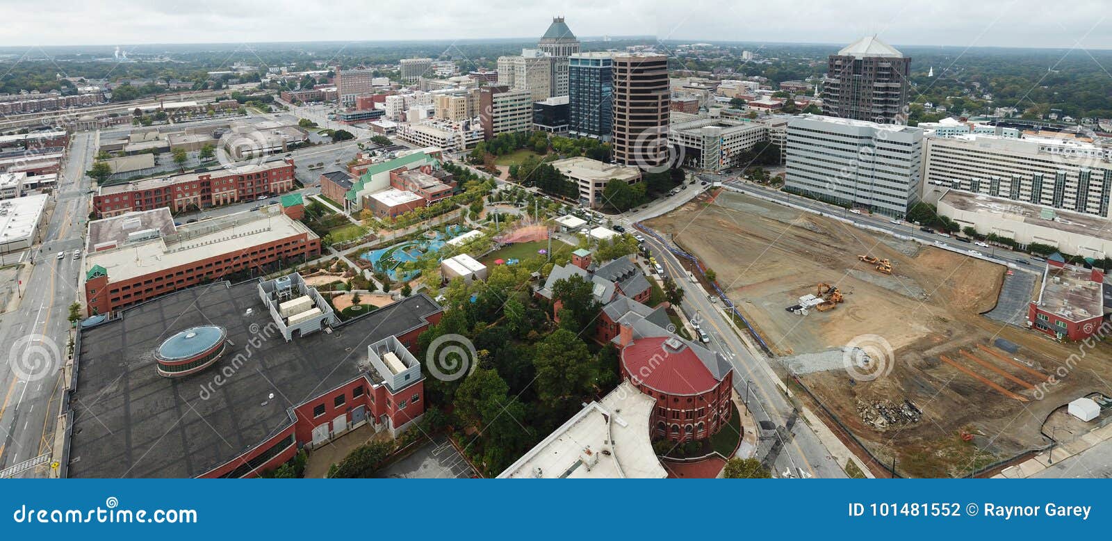 Aerial view of Greensboro stock photo. Image of urban - 101481552