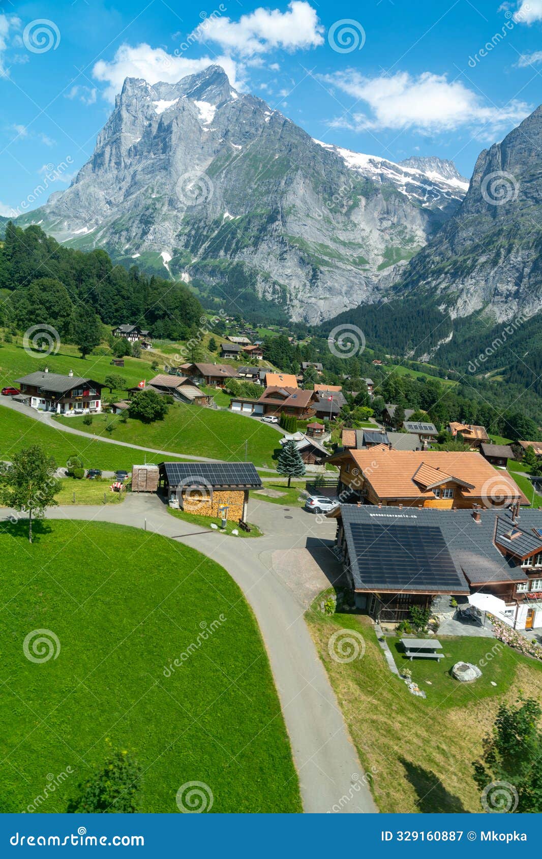 Aerial View of Grindelwald, Switzerland in the Summer. Stock Image ...