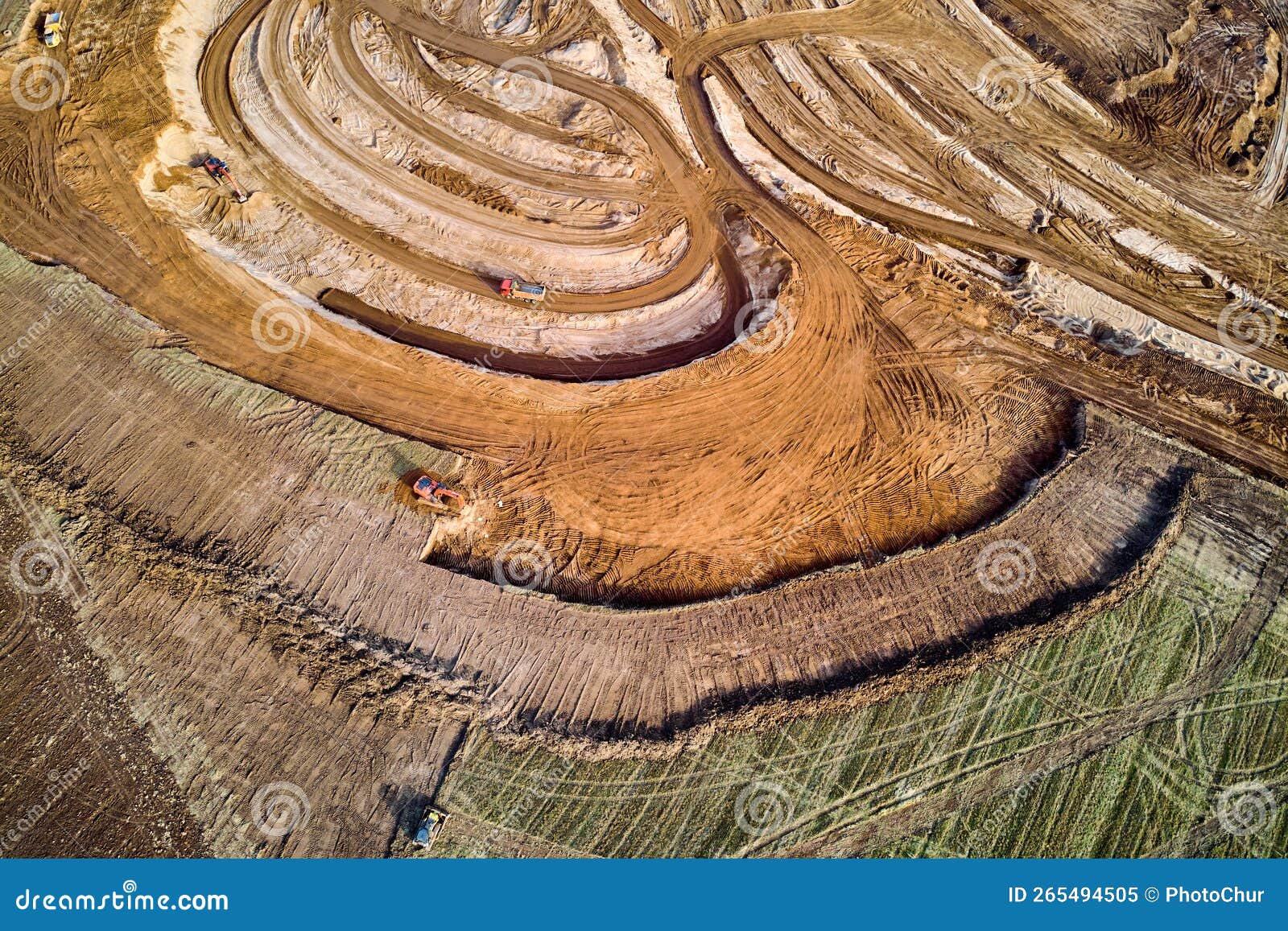 Aerial View of a Growing Sand Pit at the Expense of Fields Stock Image ...