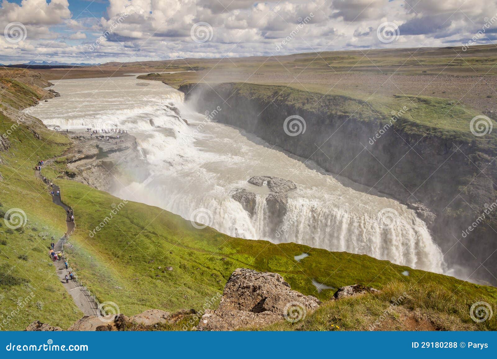 Aerial View on Gullfoss Waterfall - Iceland. Stock Photo - Image of ...