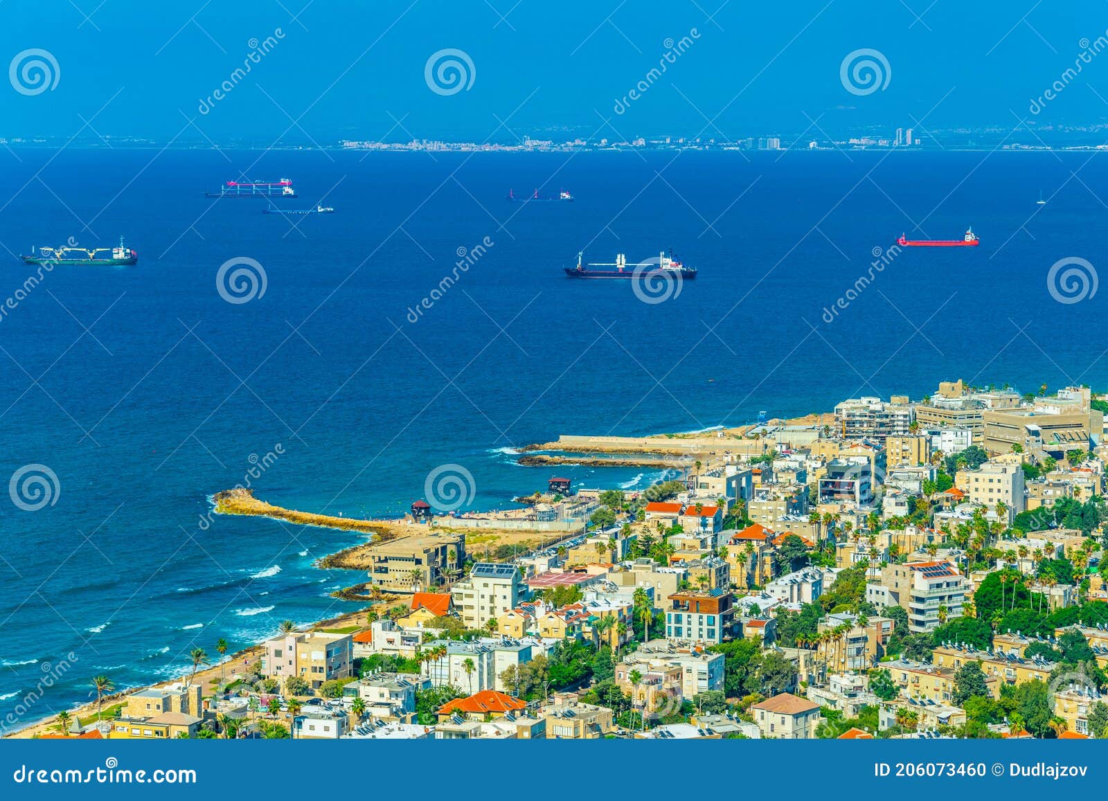 Aerial View of Haifa, Israel Stock Photo - Image of port, outdoor ...