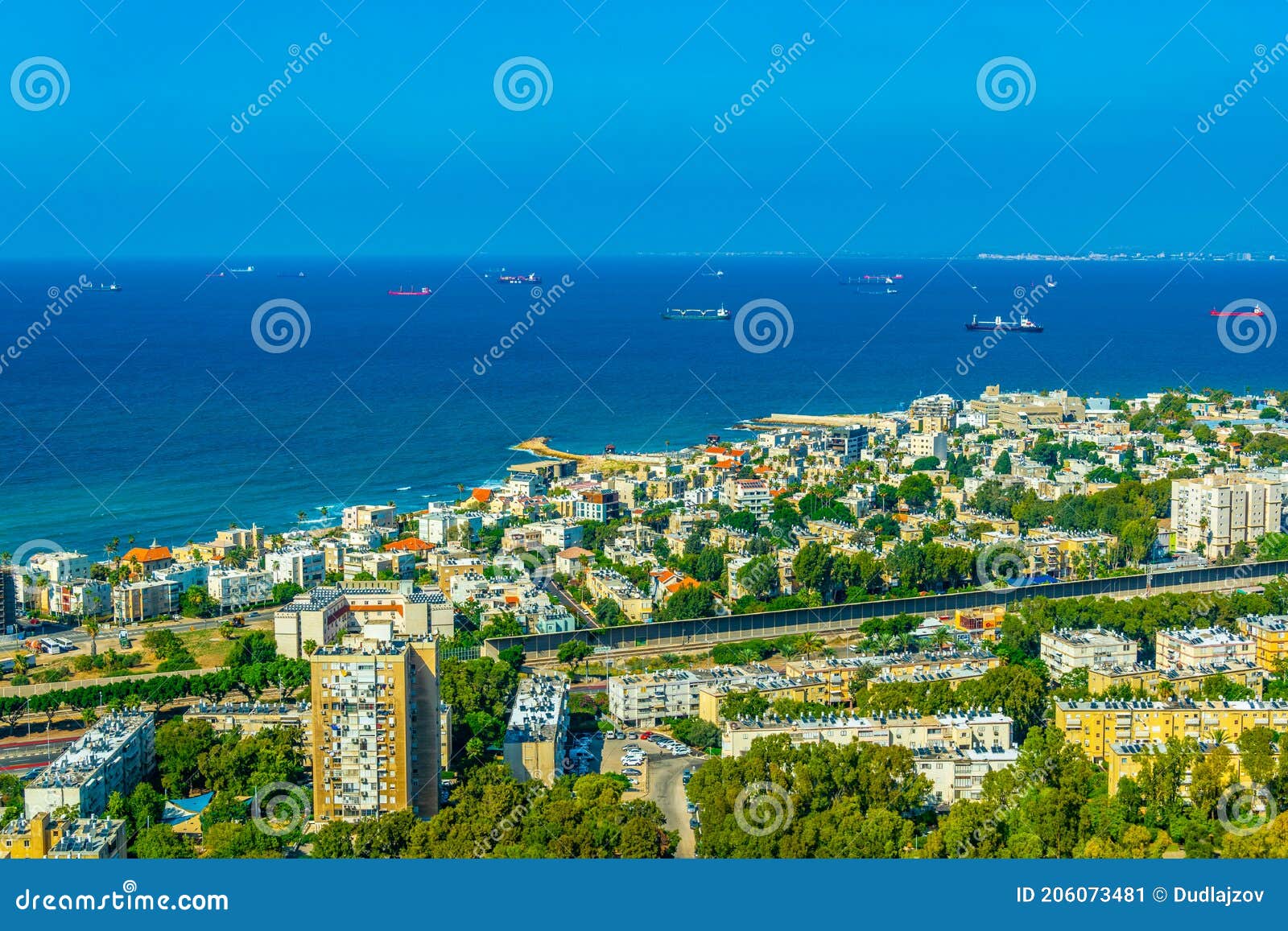 Aerial View of Haifa, Israel Stock Image - Image of coast, city: 206073481