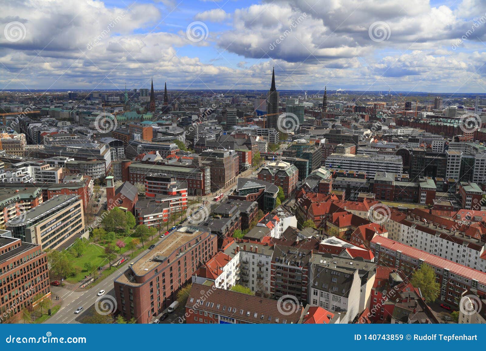 Aerial view of Hamburg editorial stock image. Image of view - 140743859