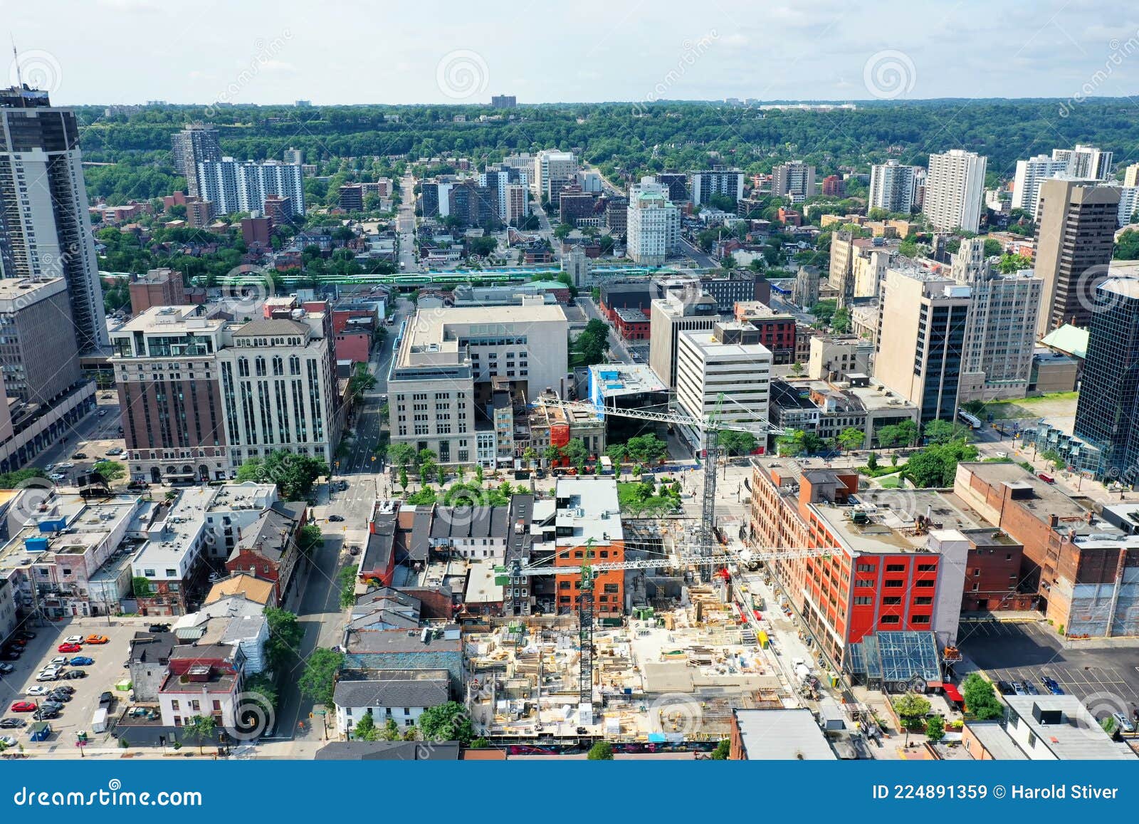 Aerial View of Hamilton, Ontario, Canada Downtown Stock Image - Image ...