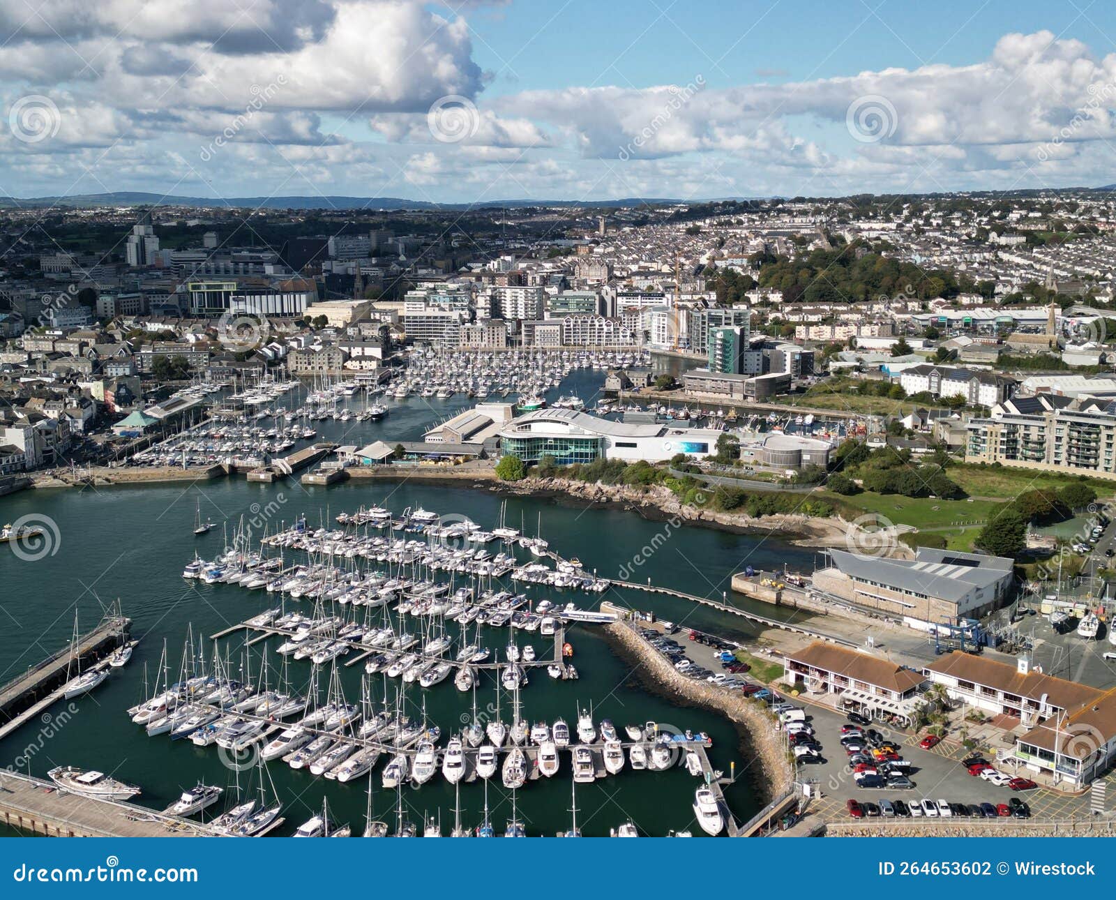 Aerial View of a Harbor and the City Stock Photo - Image of aerial ...