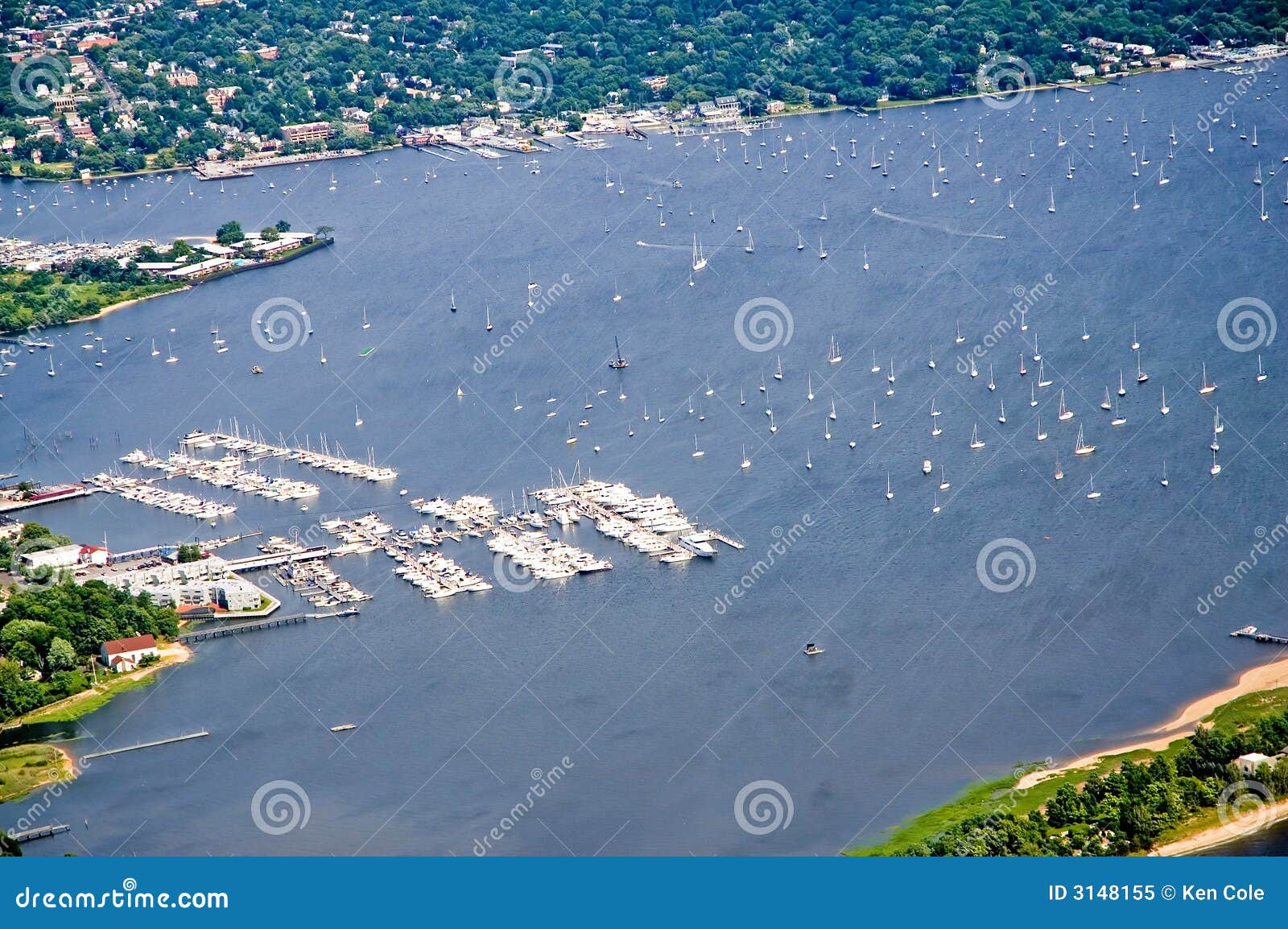 Aerial View Harbor and Marina Stock Image - Image of village, community ...