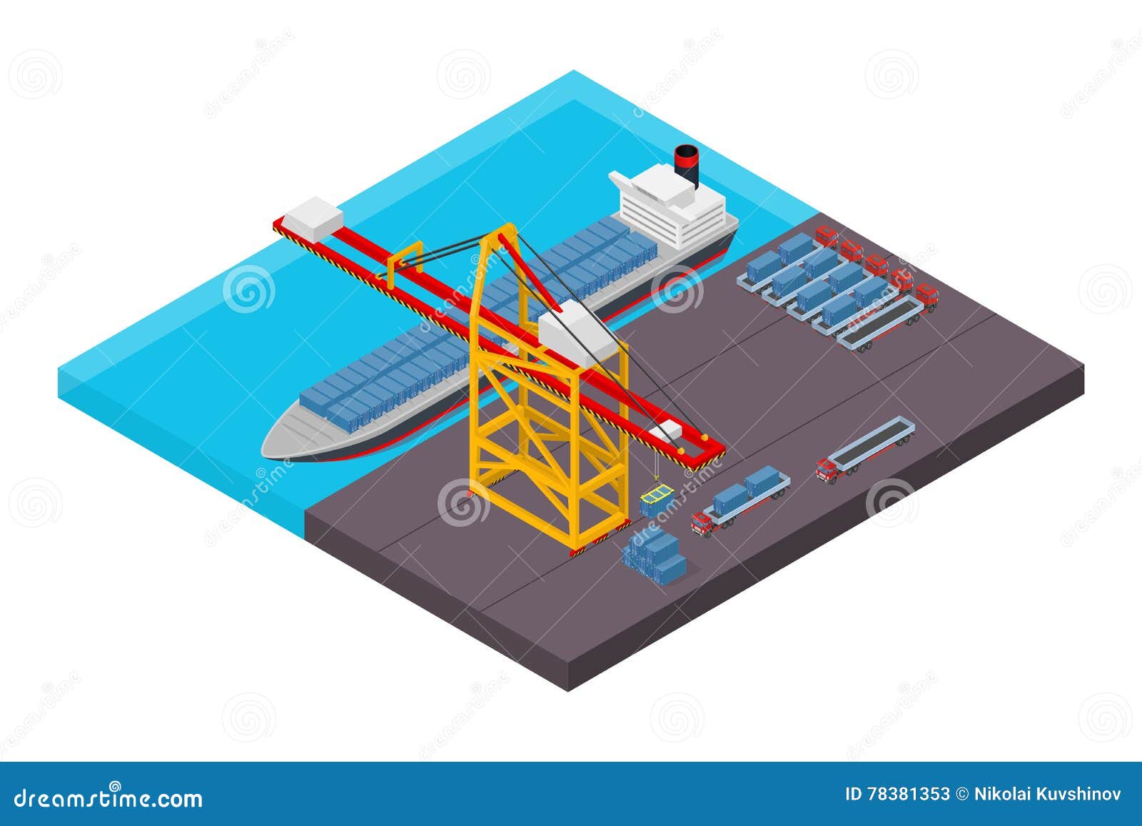 Aerial View of Harbor Waterfront and Maritime Terminal with Container ...