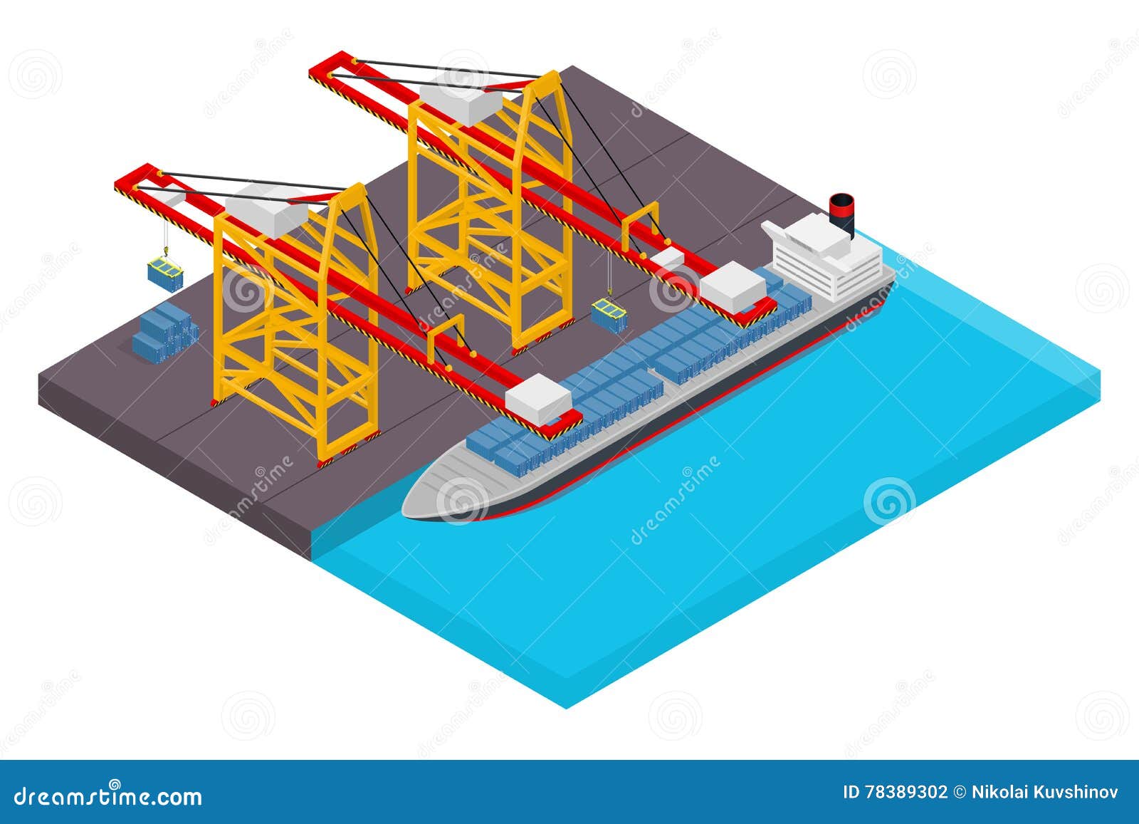 Aerial View of Harbor Waterfront and Maritime Terminal with Container ...