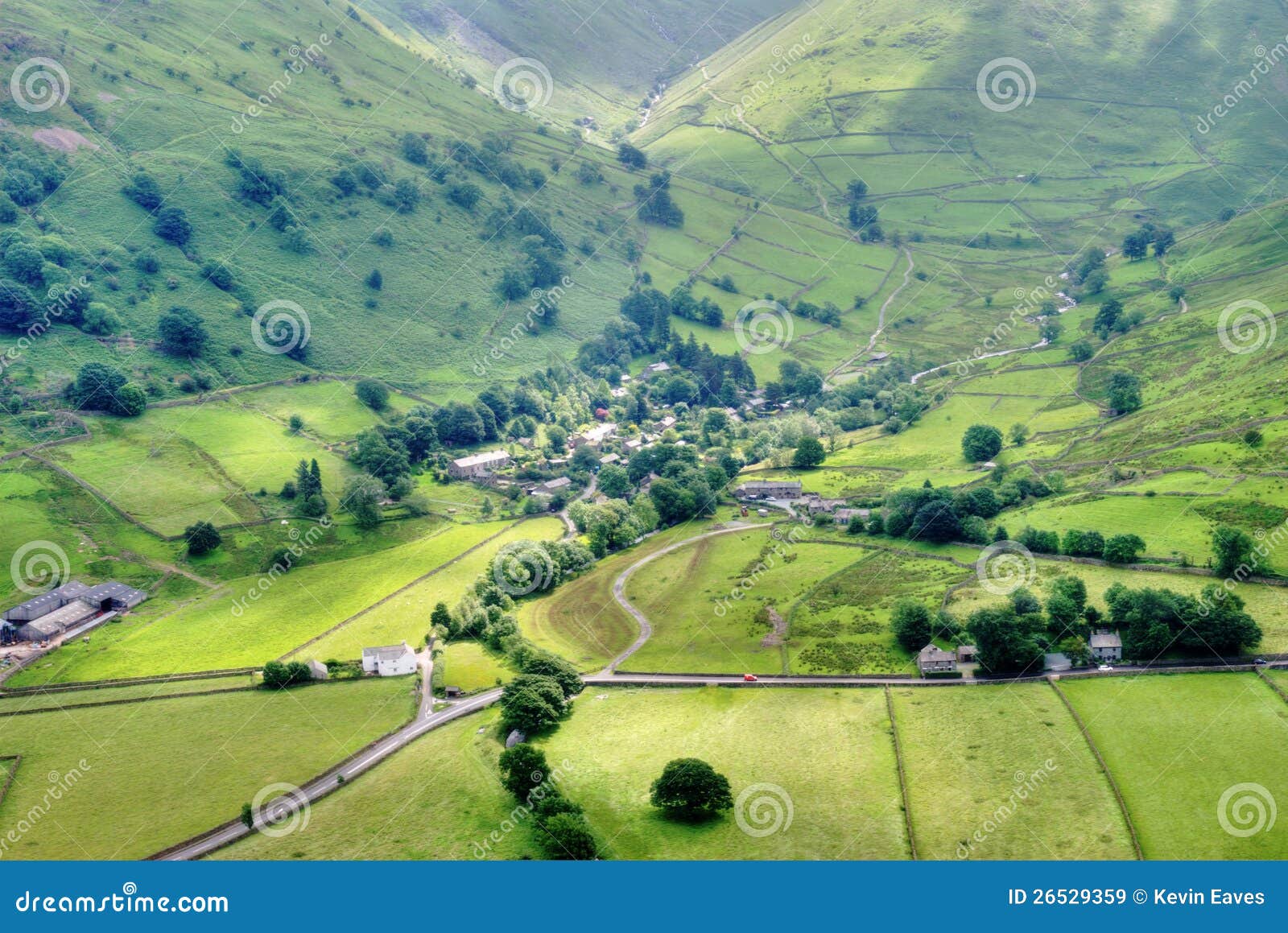 Aerial View of Hartsop Village Stock Image - Image of environment ...