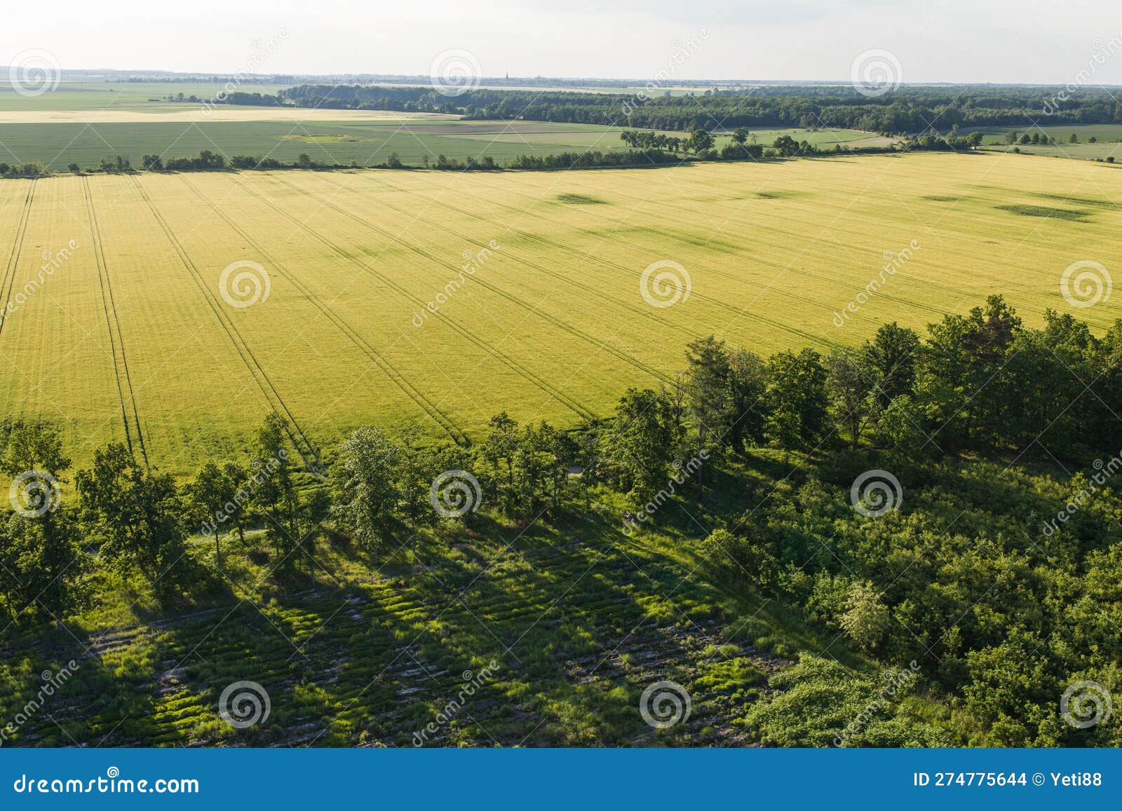 Aerial View of the Harvest Fields Stock Photo - Image of europe, land ...