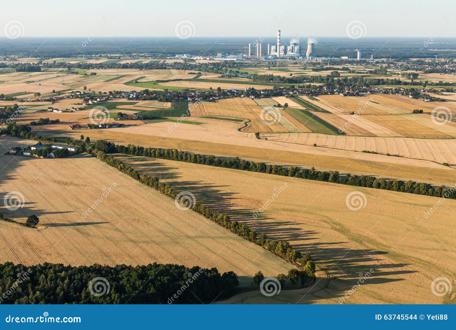 Aerial View of Harvest Fields in Summer Stock Photo - Image of ecology ...