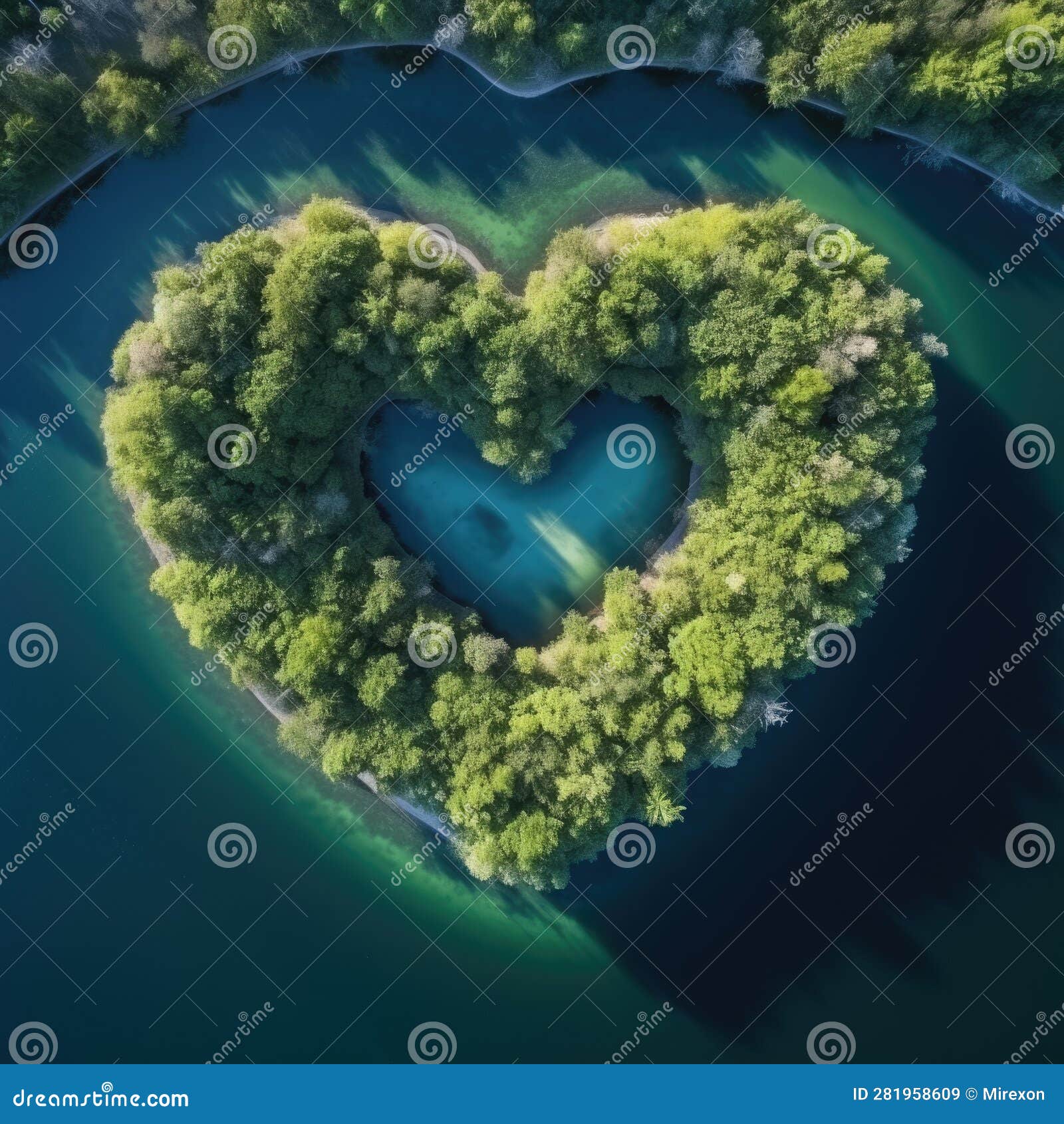 Aerial View of the Heart Shaped Island Stock Illustration ...